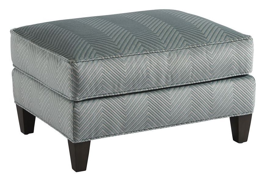 Malcolm Blue Upholstered Ottoman from Barclay Butera | Coleman Furniture