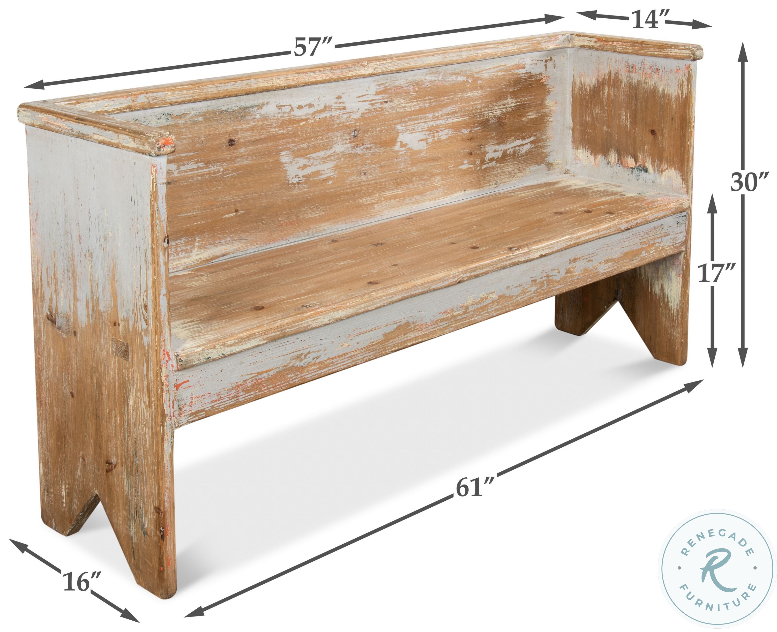 Beach House Gray Bench from Sarreid | Coleman Furniture