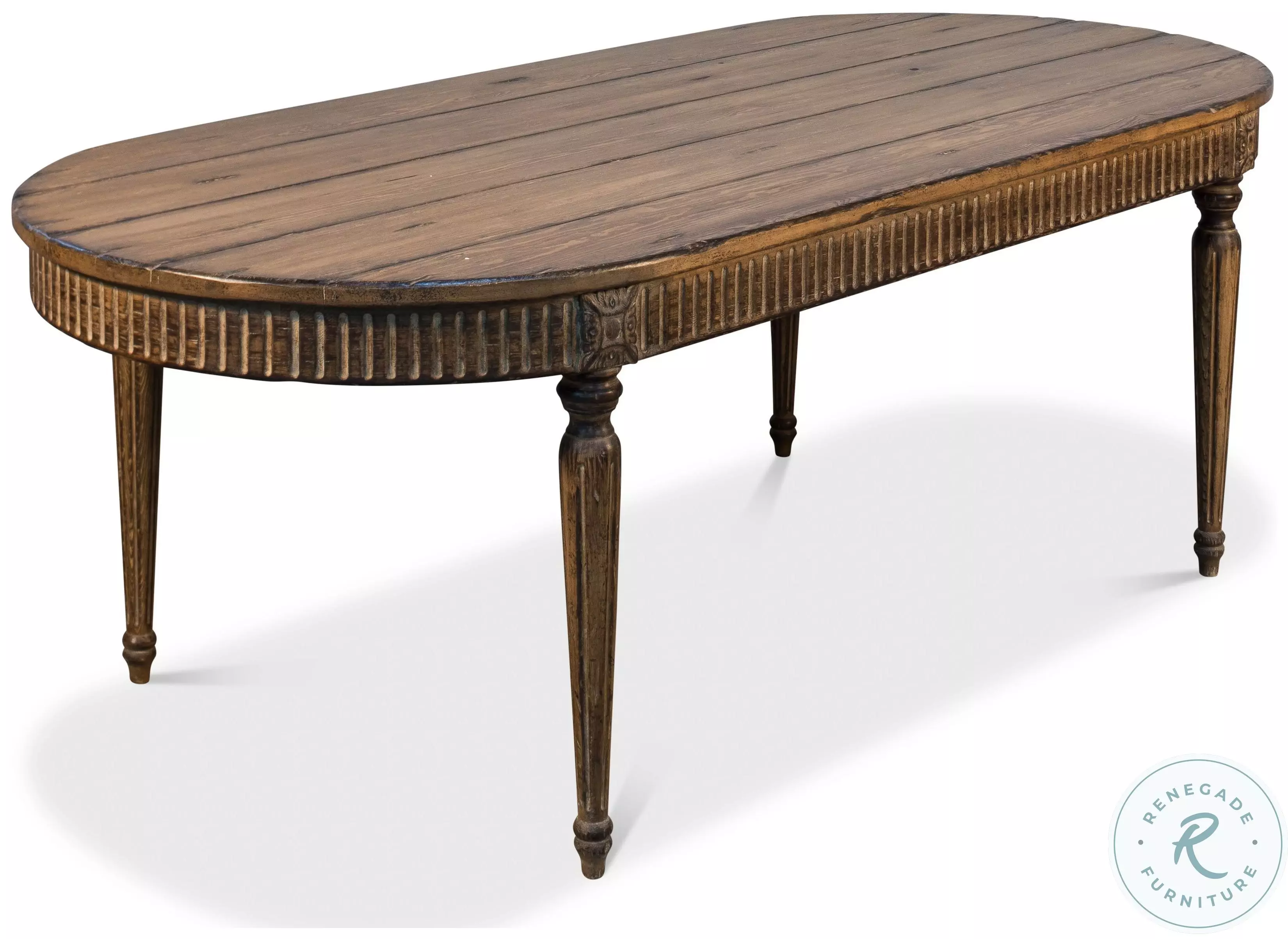 French Tan Antique Reproduction Dining Table From Home Gallery Stores ...