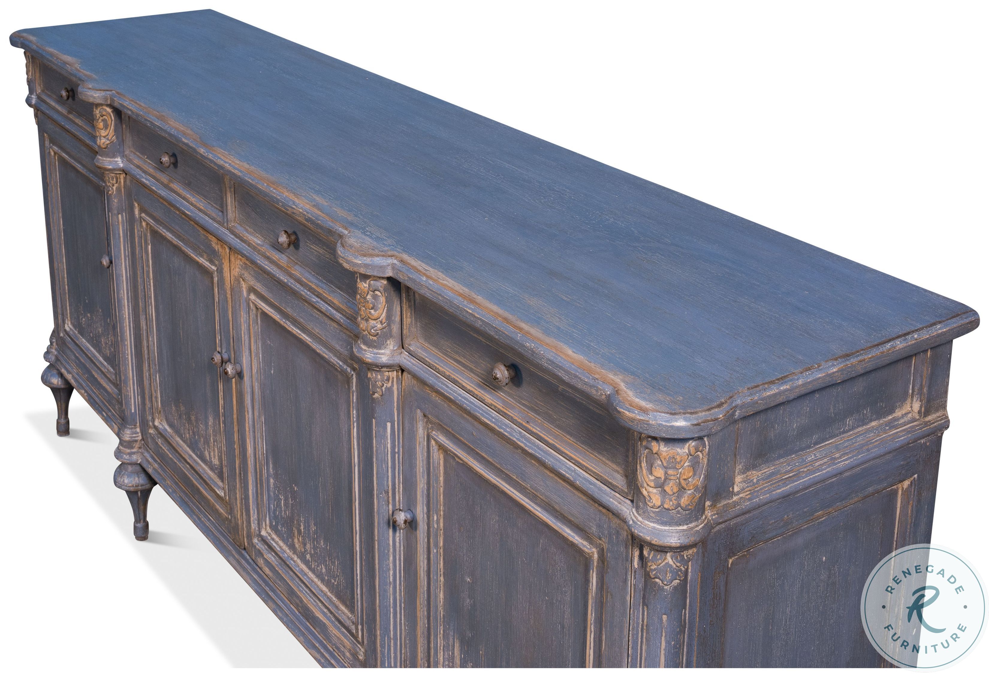 Lilac Blue High Feet Sideboard from Sarreid | Coleman Furniture