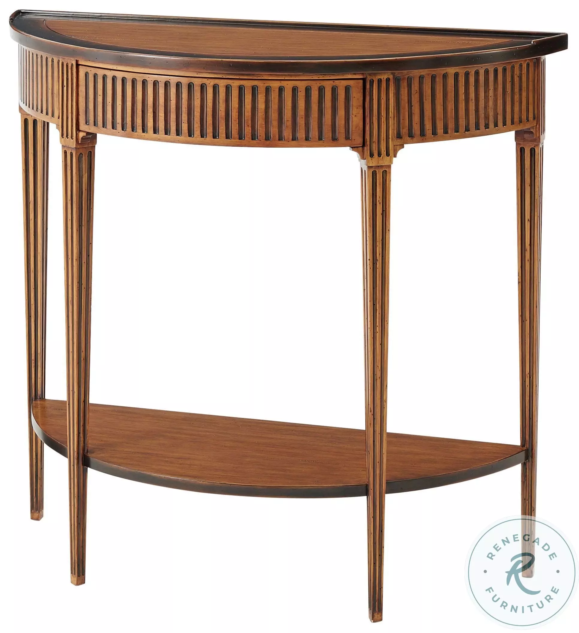 The Provincial Brown And Black Bowed Half Circle 38" Console Table From ...