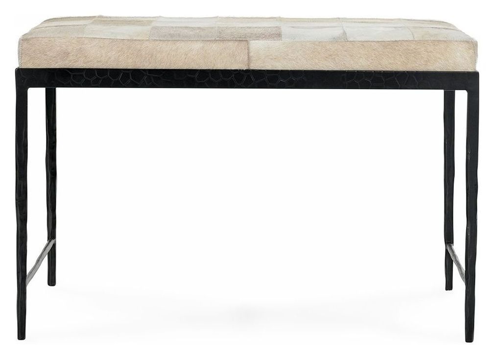 Achen Dusty Cream Leather Upholstered 28" Accent Bench From Classic ...