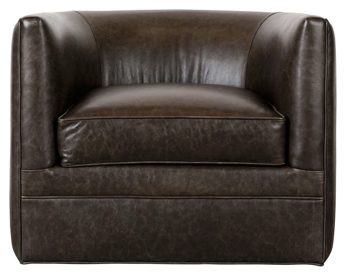 Menard Slate Leather Upholstered Accent Chair From Classic Home ...