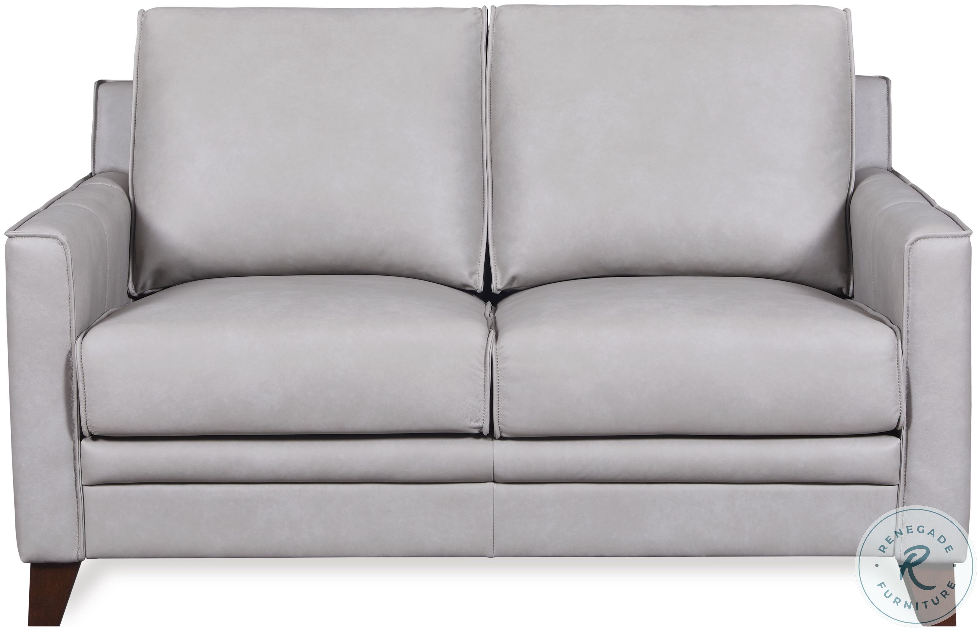 Leather Italia Stanton Loveseat in Grey Leather