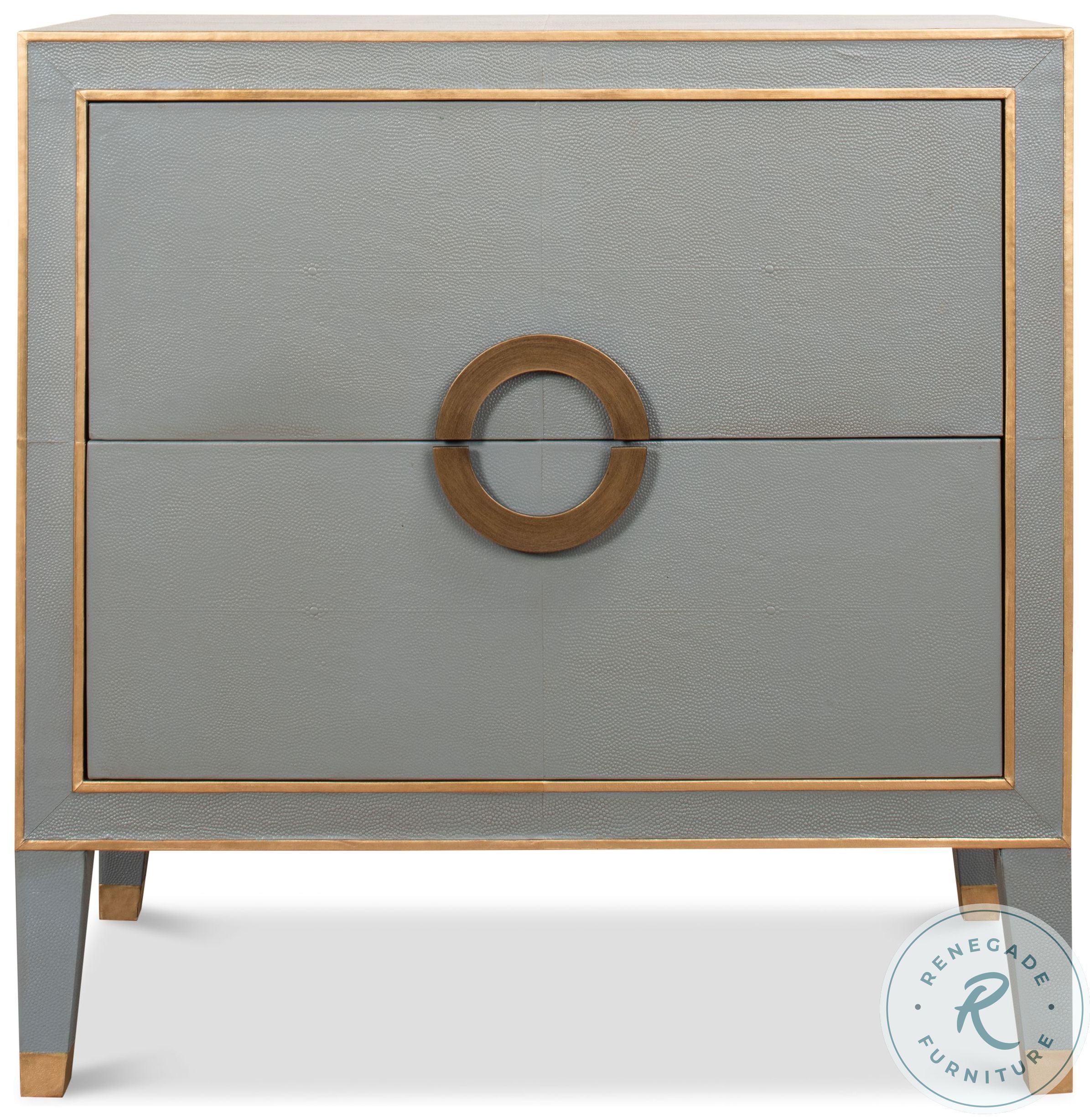 53163 Gray Leather Embossed Shagreen Nightstand from Sarreid | Coleman ...