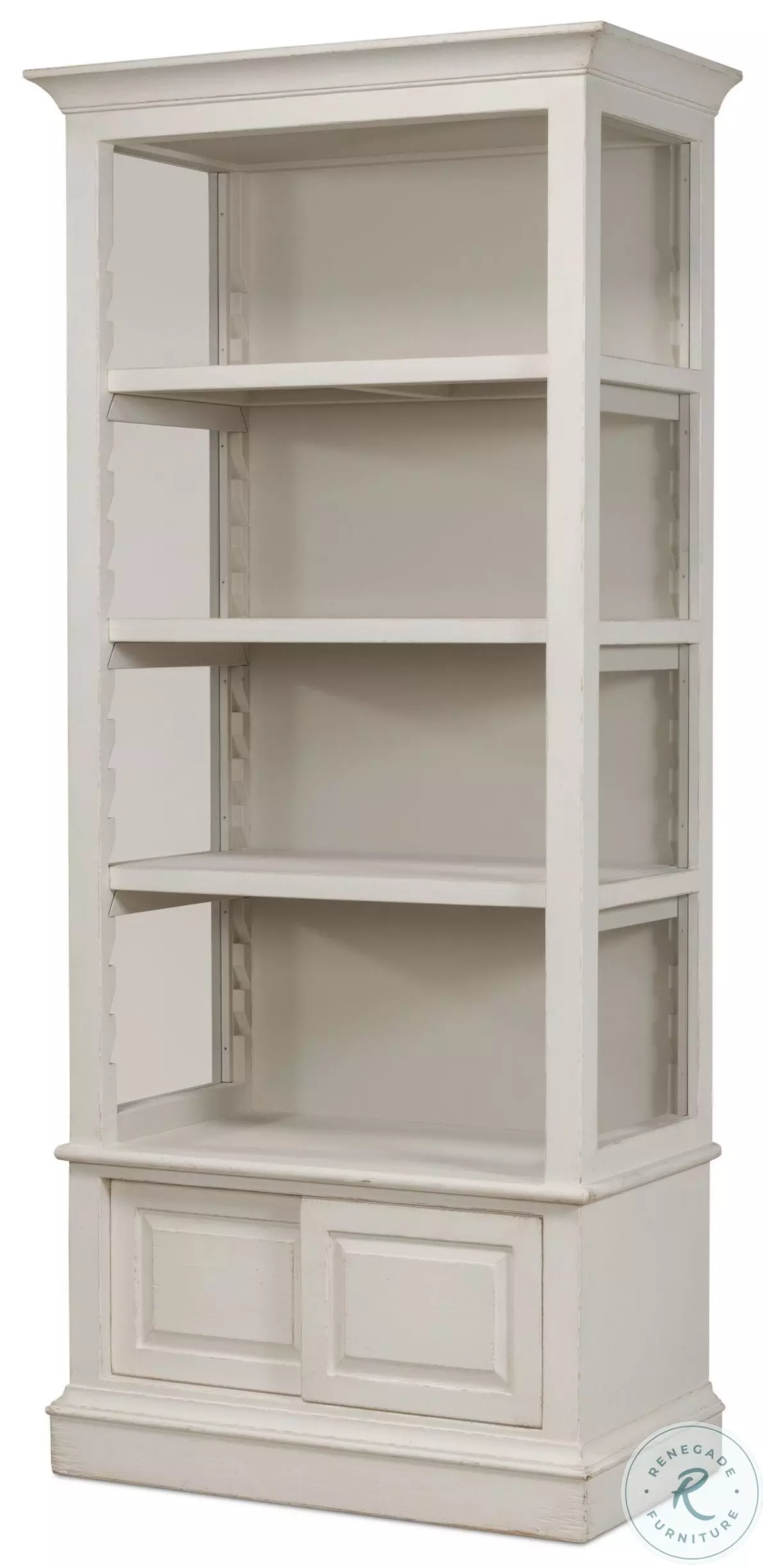 Zoey Antique White Bookcase From Sarreid | Home Gallery Stores