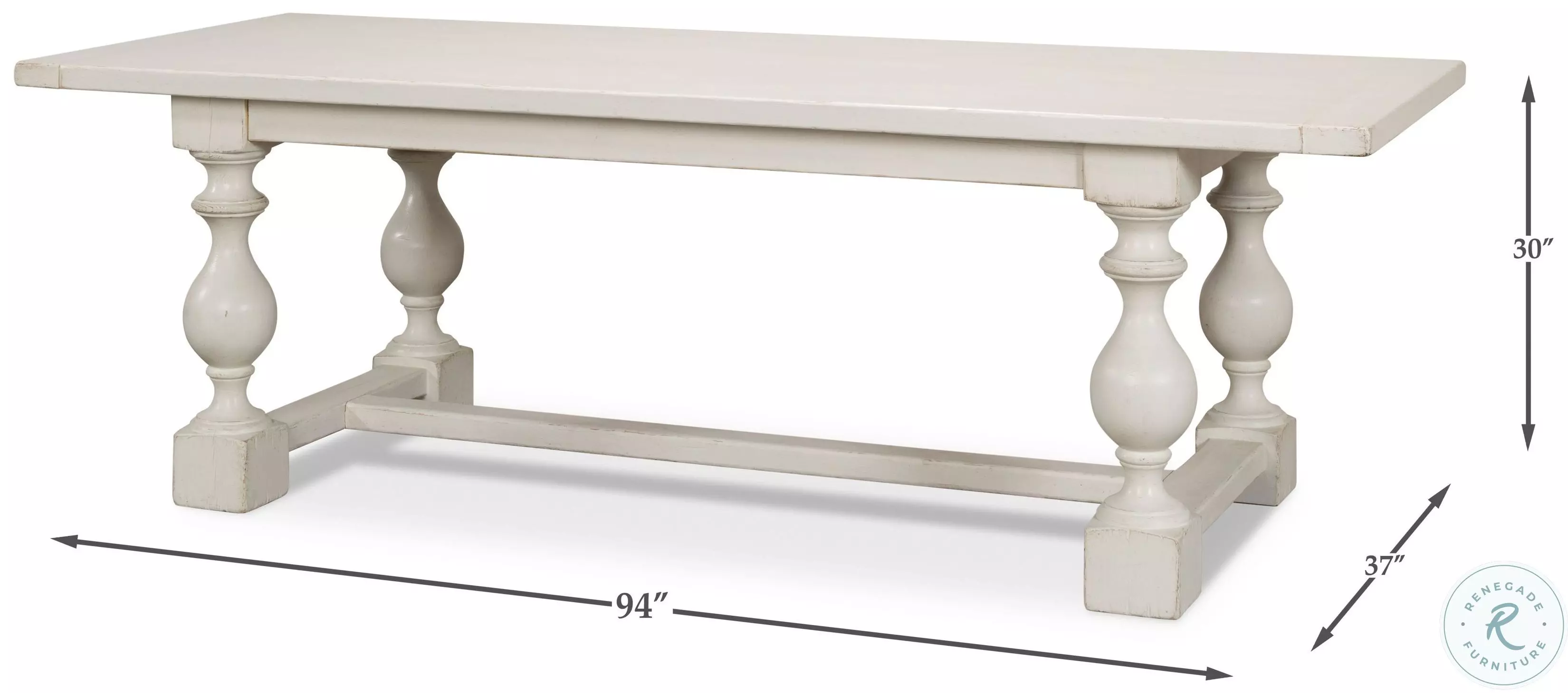 Owen Antique White Dining Table From Sarreid | Coleman Furniture