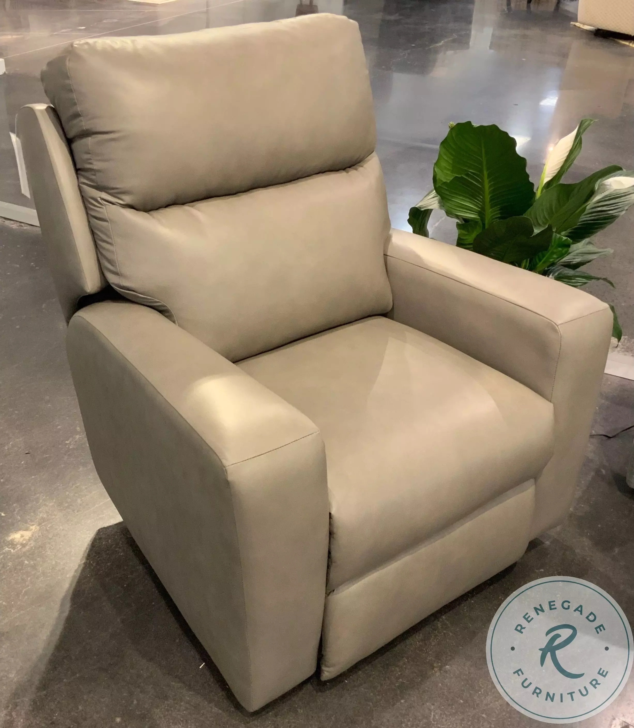 Bristol Monaco Light Grey Leather Power Rocker Recliner with Power ...