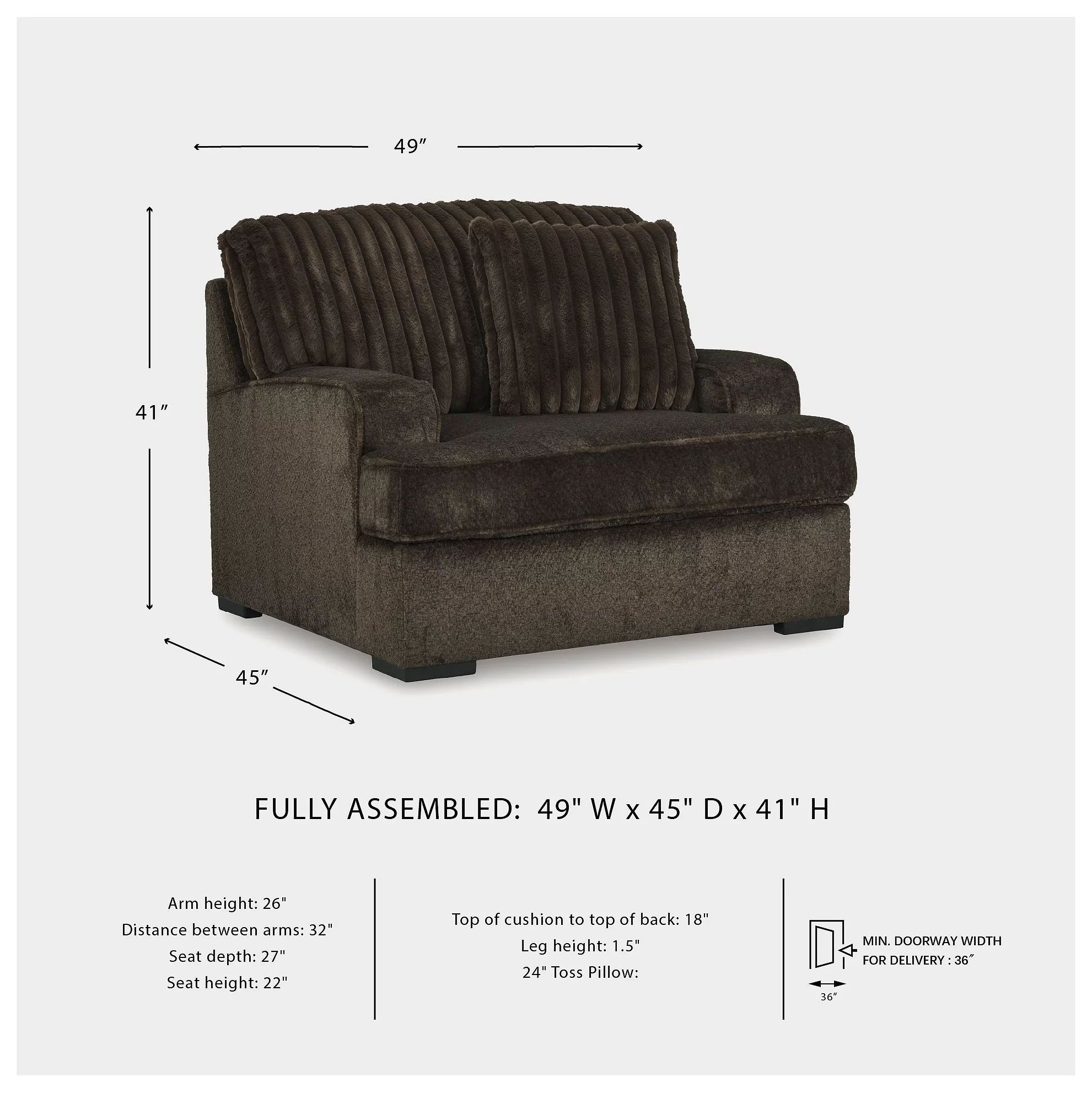 Aylesworth Chocolate Chair And A Half From Ashley Furniture | Coleman ...