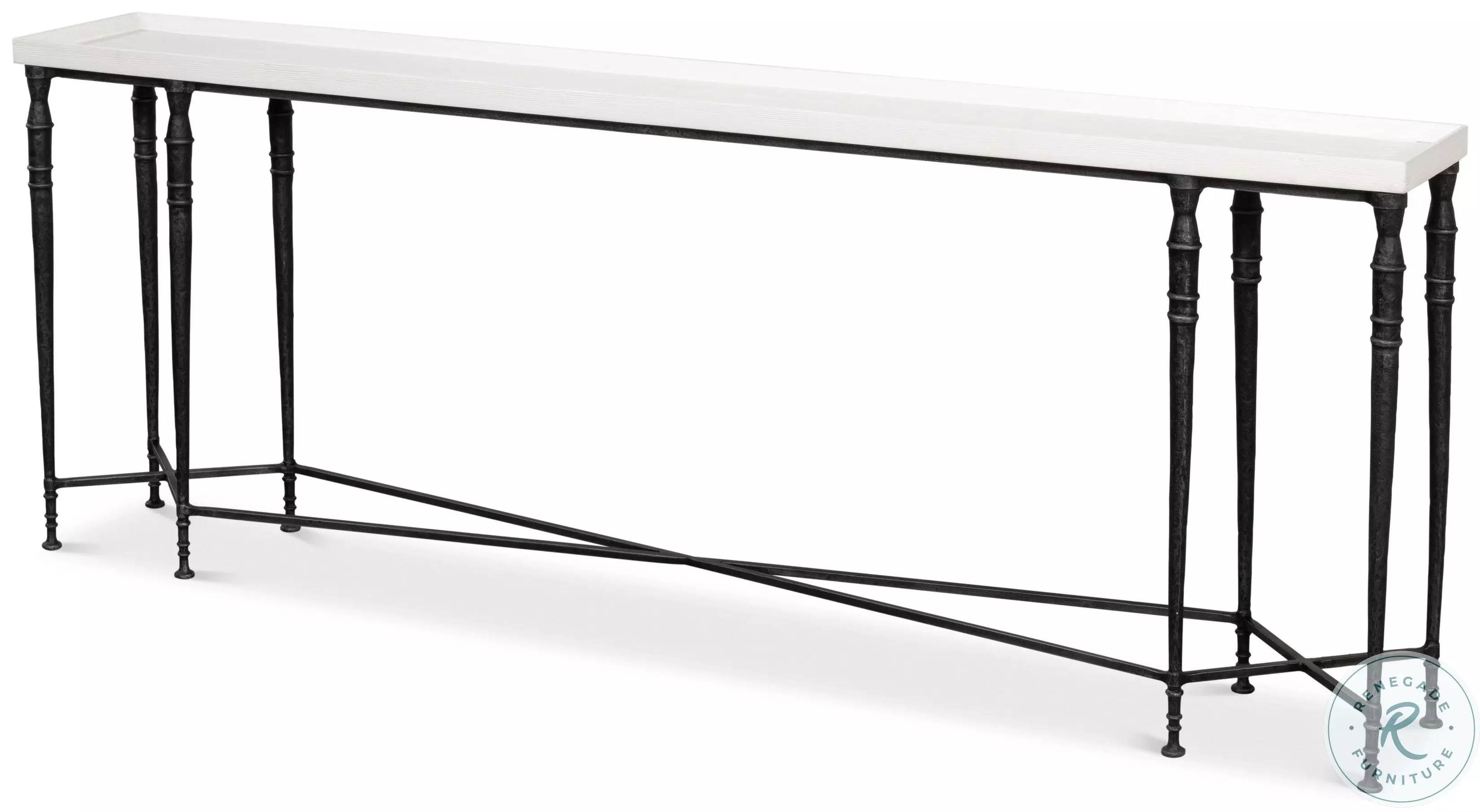 Nathaniel Elegance Antique Black And Off White 80" Console Table From ...