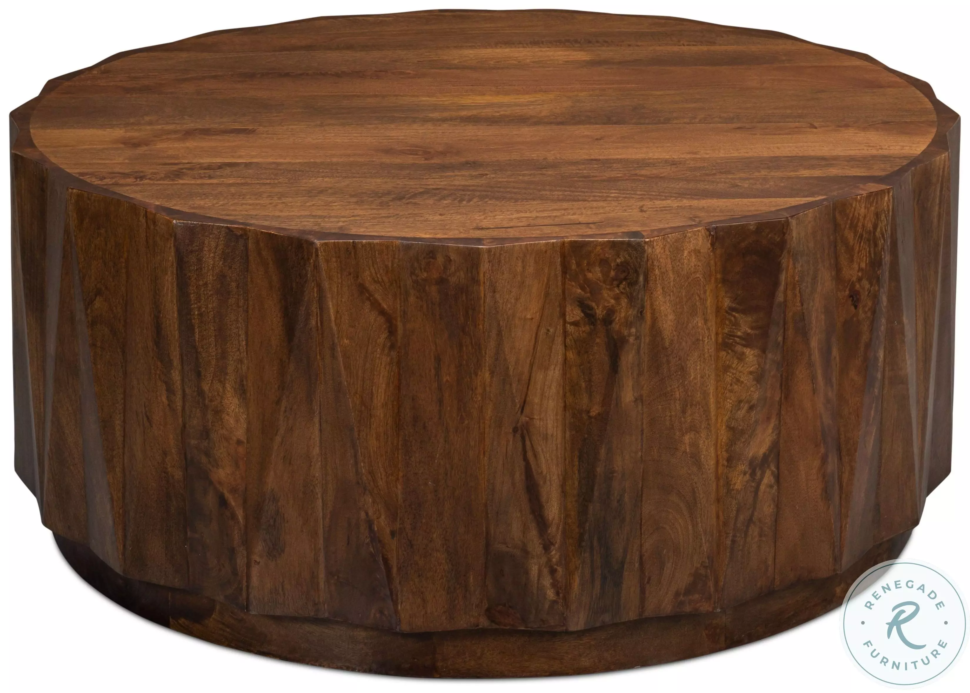 Denali Brown Round Cocktail Table From Sarreid | Coleman Furniture