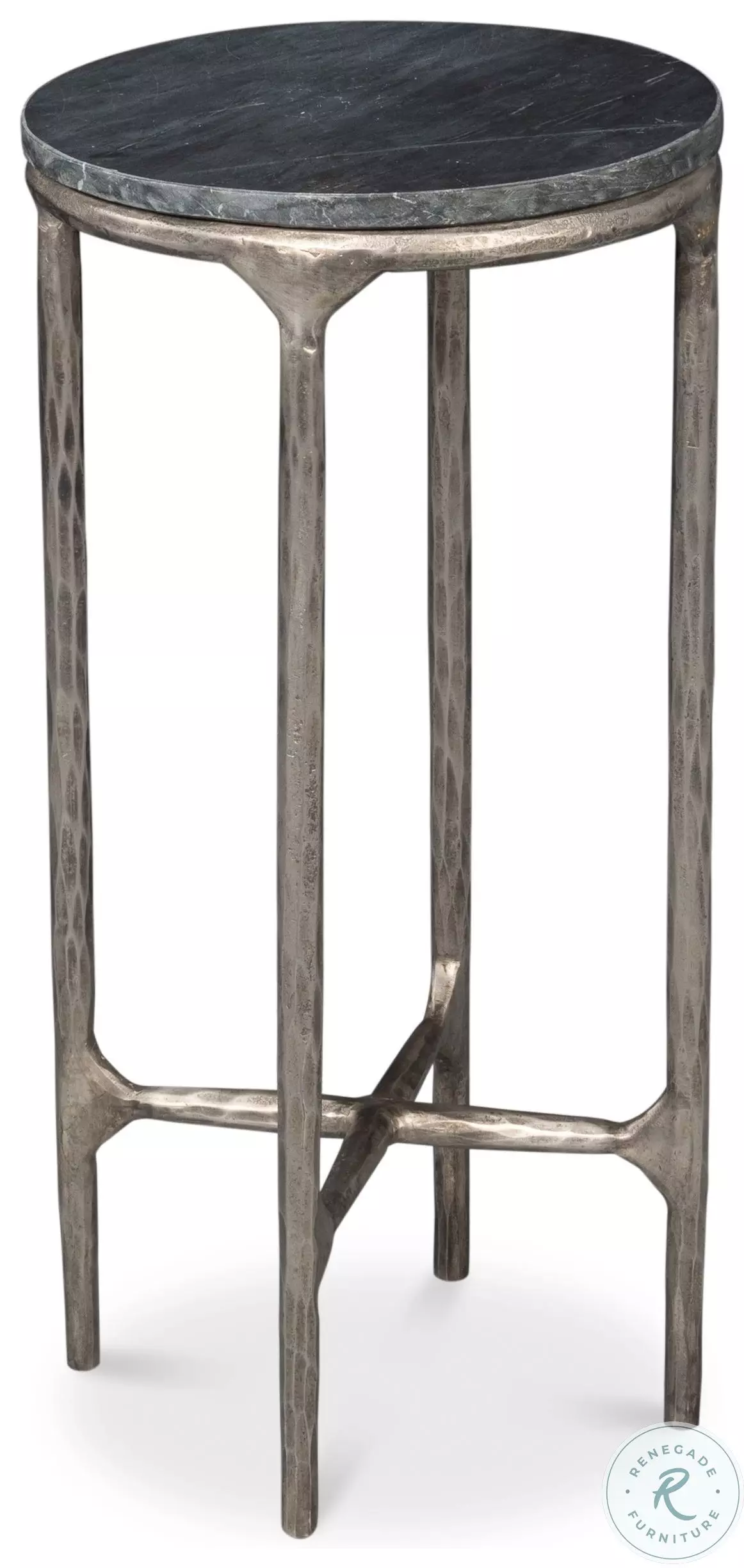 Derrick Black Marble And Antiqued Nickle End Table From Sarreid ...