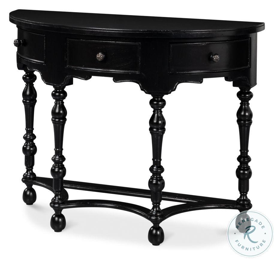 Abraham Medium High Sheen Black Console Table From Sarreid | Coleman ...