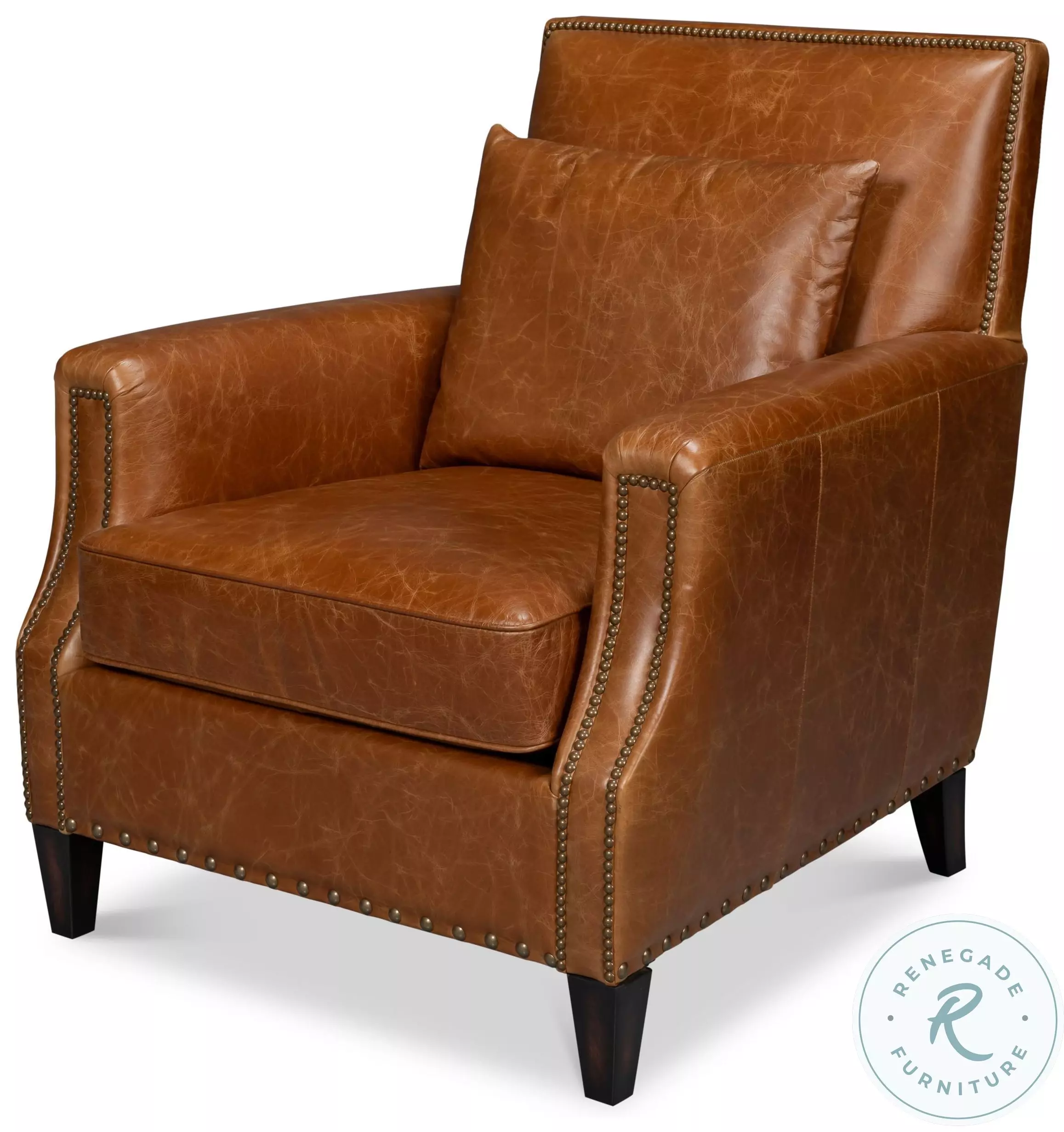 Dimity Cuba Brown Leather Chair From Sarreid | Coleman Furniture