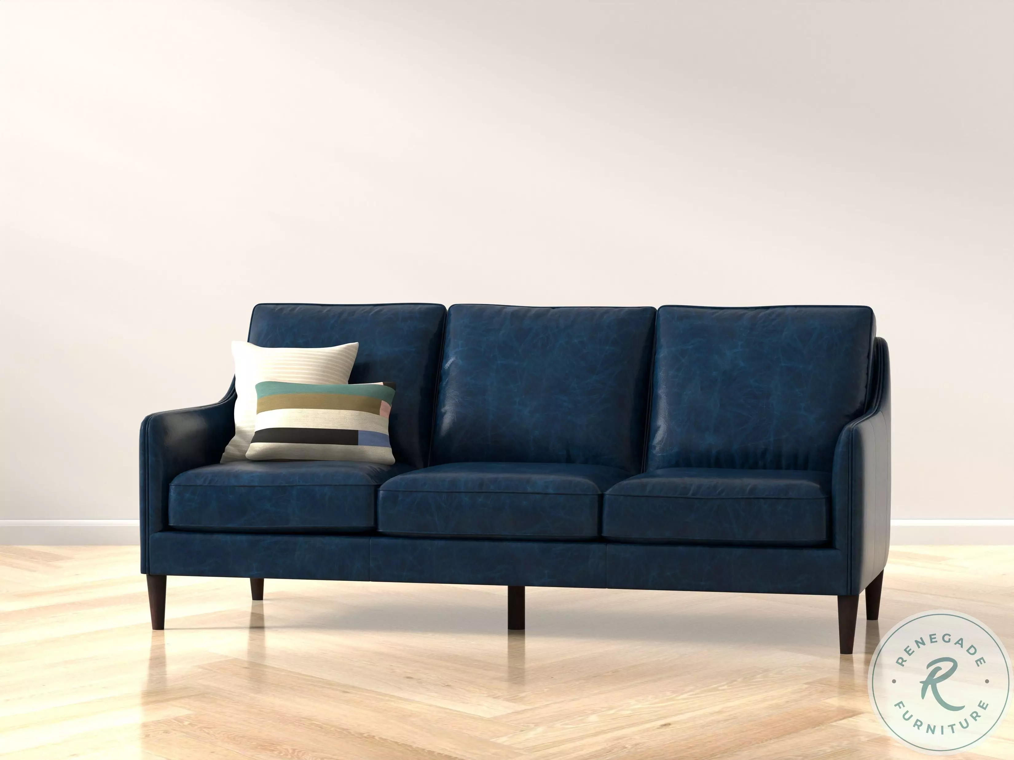 Alehandro Chateau Blue Leather Sofa From Sarreid | Coleman Furniture