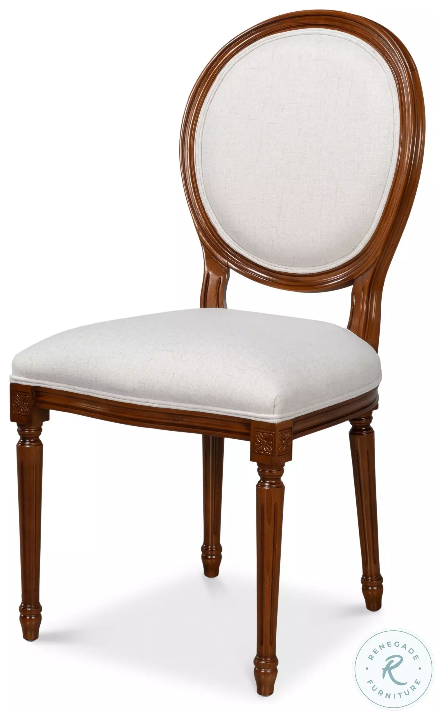 Hugo Soft White And Old World Walnut Side Chair Set of 2 From Sarreid ...