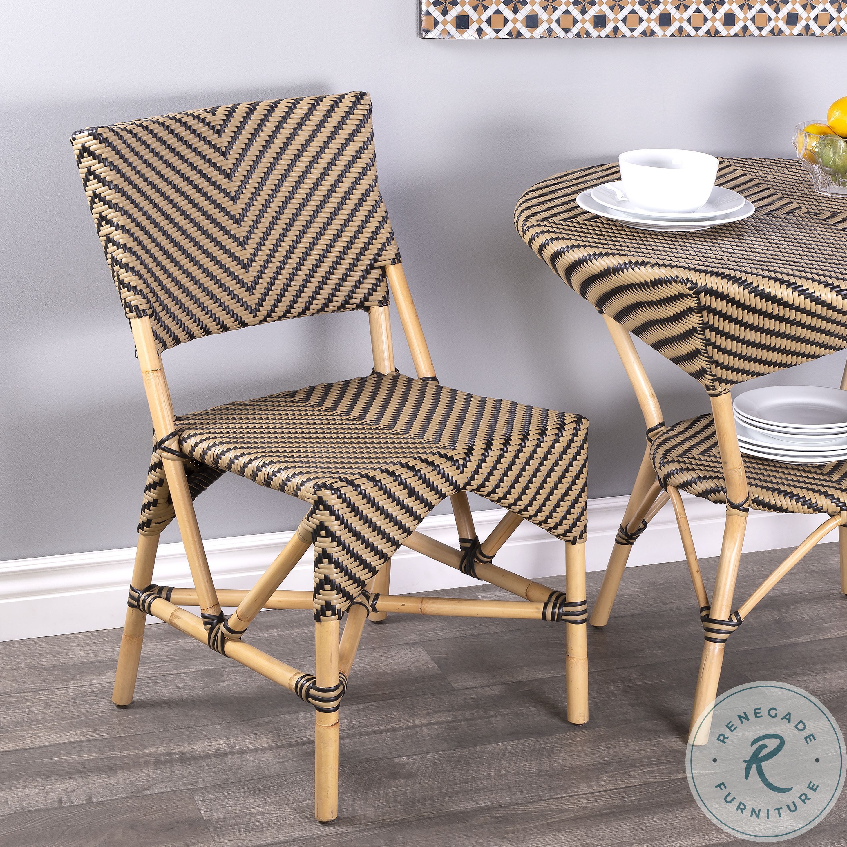 Ciel Beige and Black Diamond Rattan Dining Chair from Butler | Coleman ...