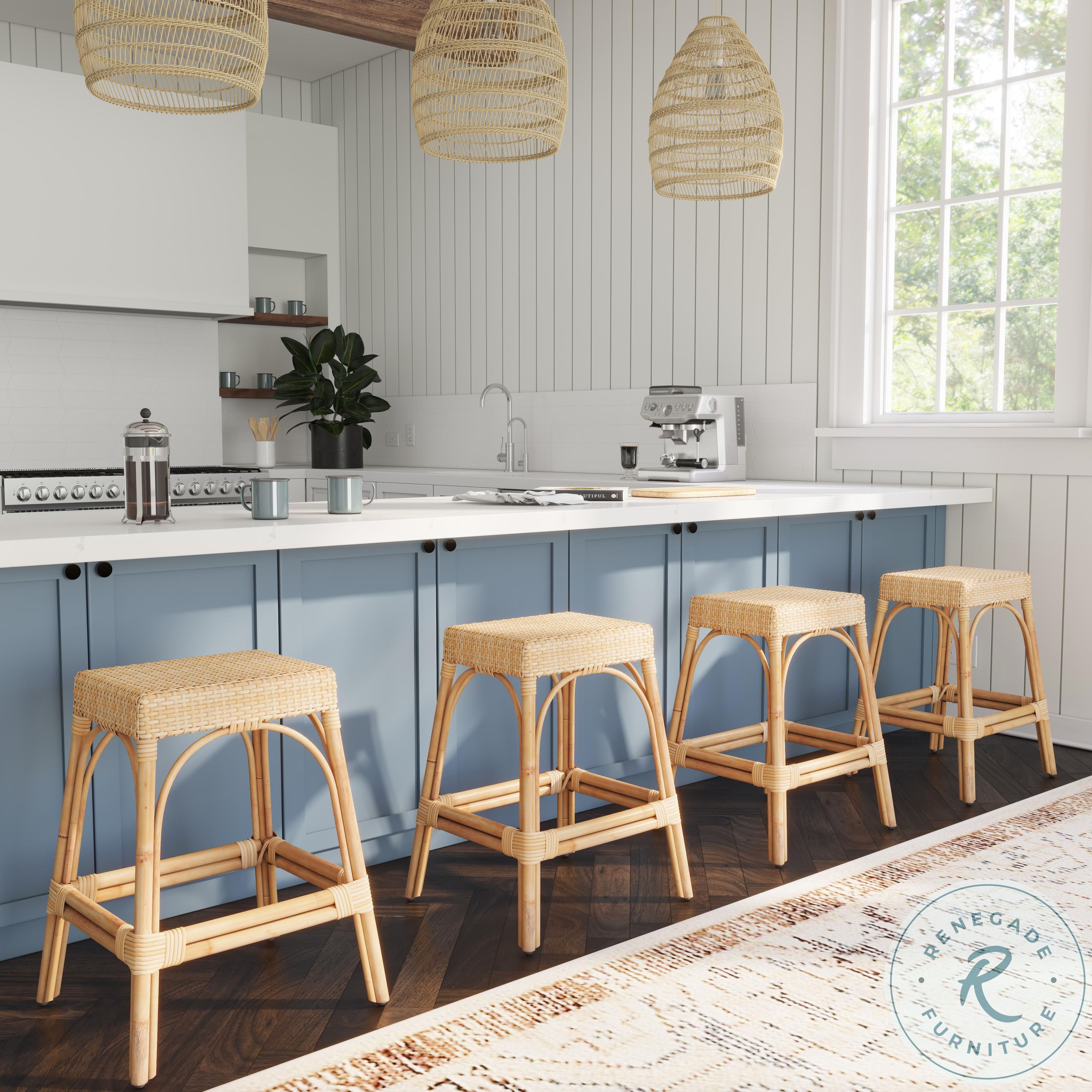 Robias Natural Rattan Counter Height Stool From Butler | Coleman Furniture