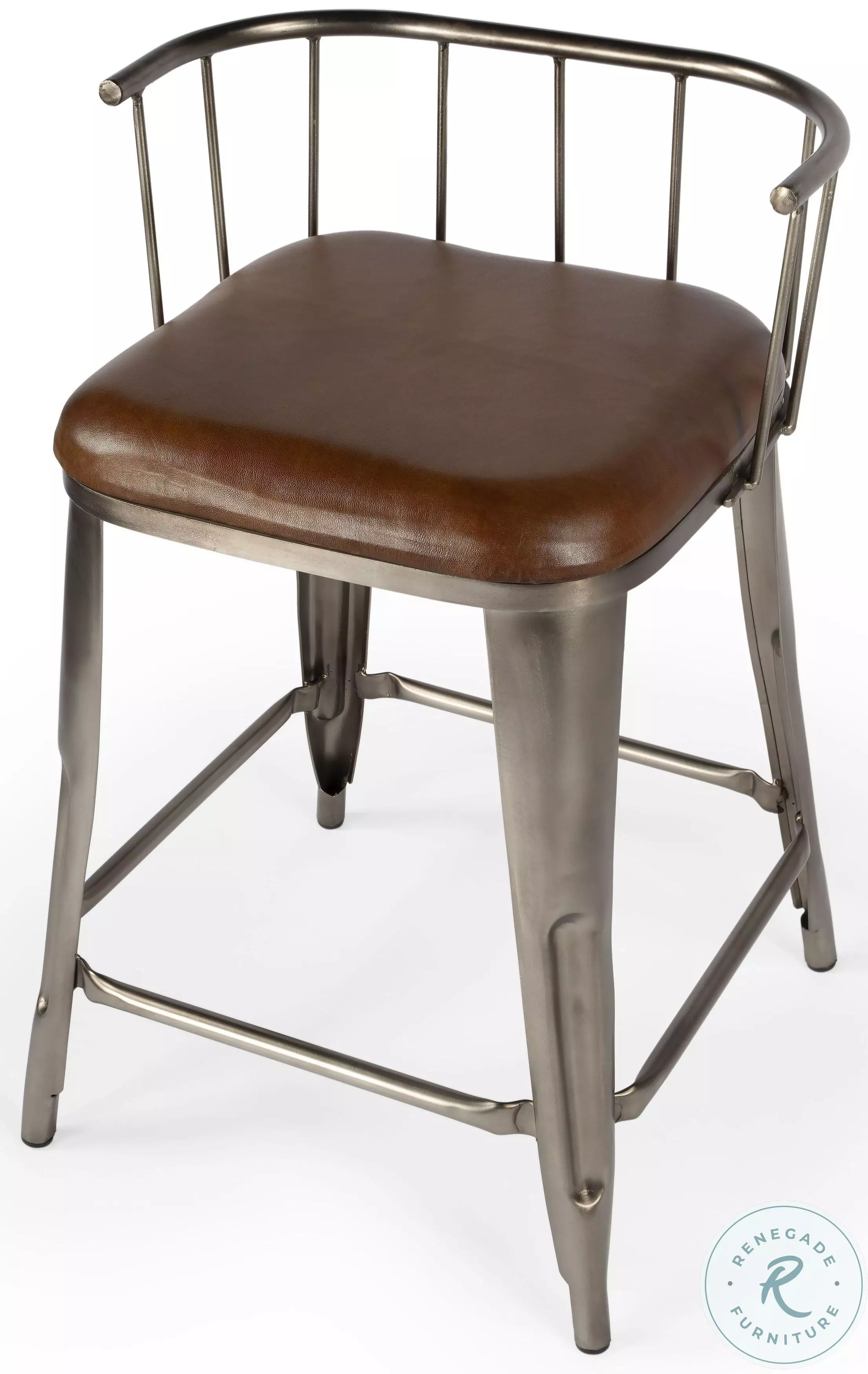 Coriander Brown Leather Counter Height Stool From Butler | Coleman ...