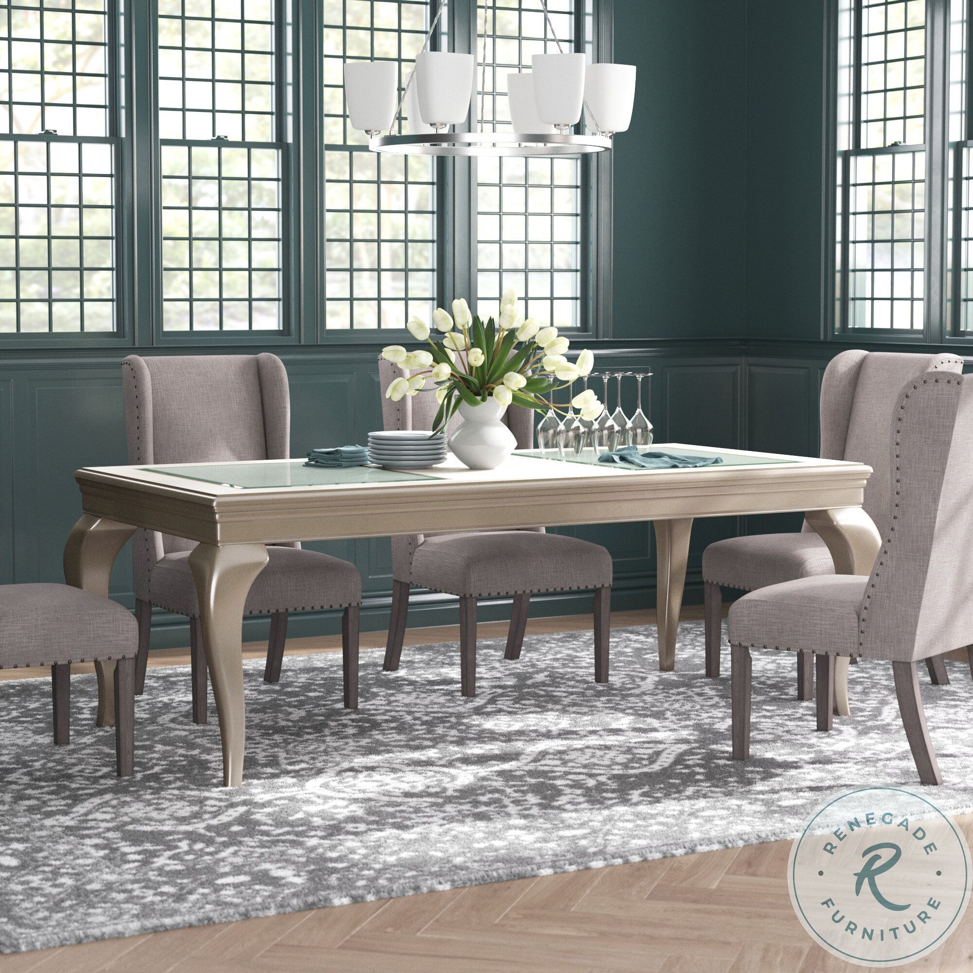 Crawford Silver Extendable Dining Table from Homelegance | Coleman Furniture