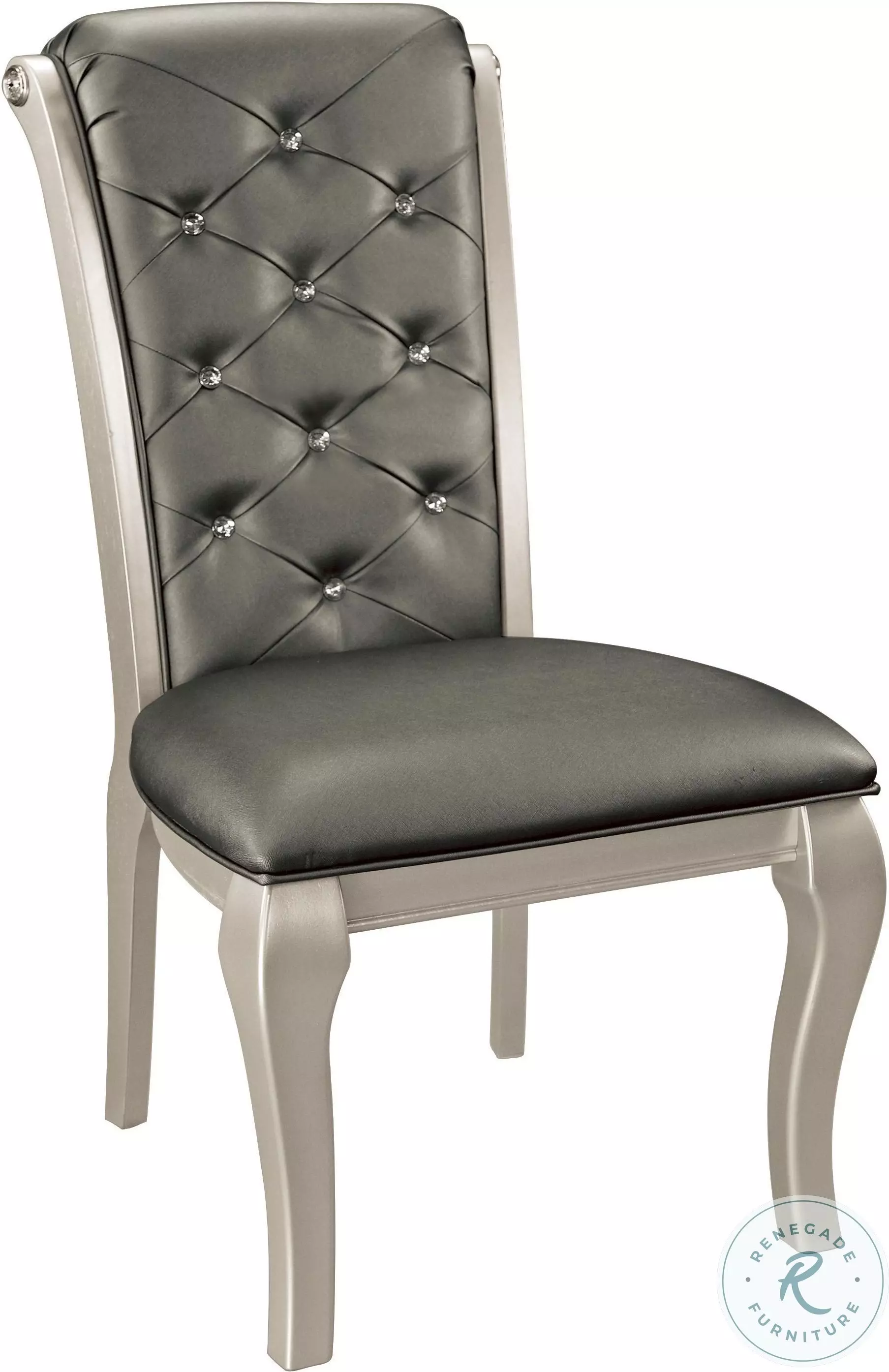 Crawford Silver Side Chair Set of 2 from Homelegance | Coleman Furniture