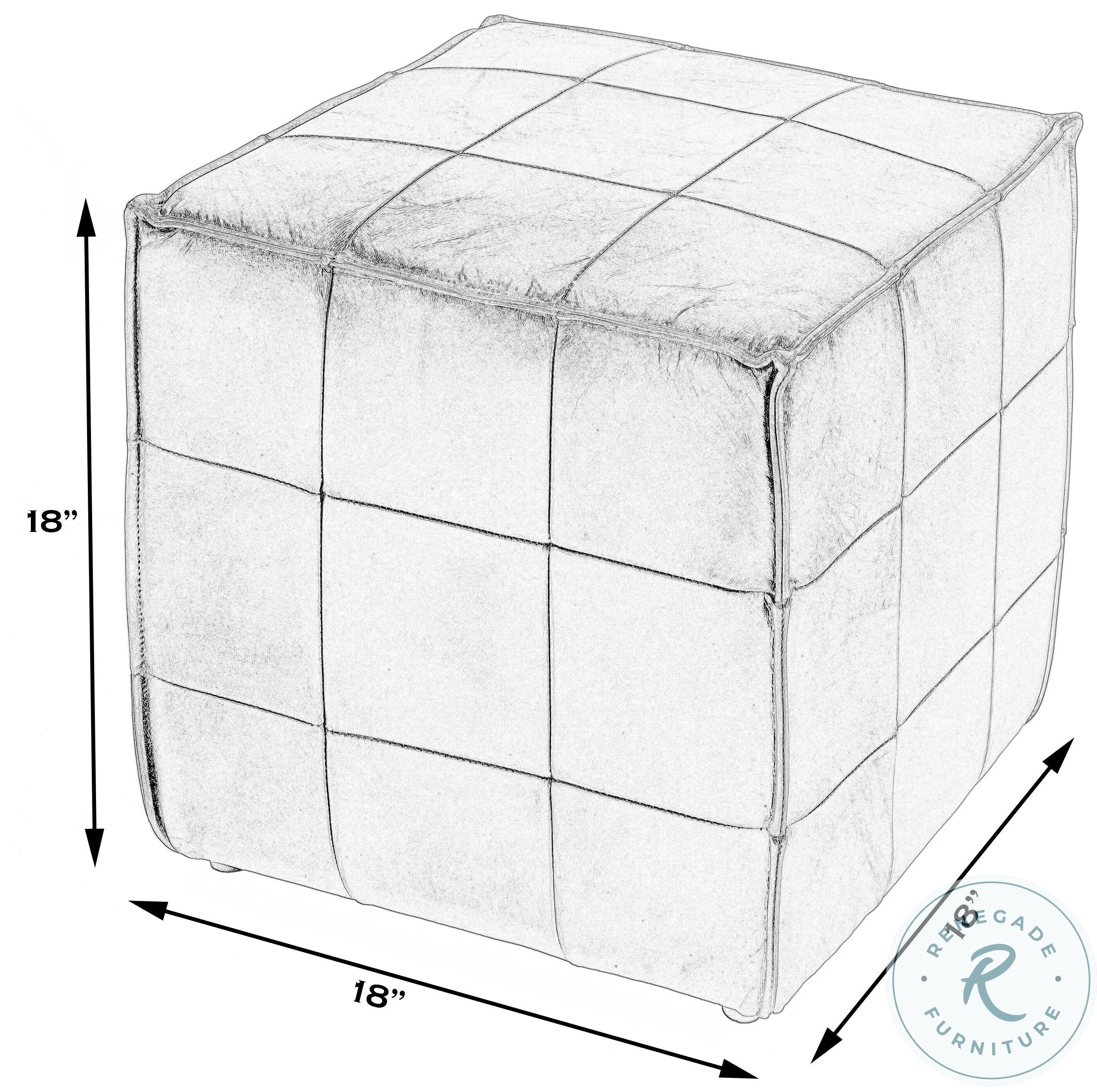 Leon Chocolate Leather Ottoman From Butler | Coleman Furniture