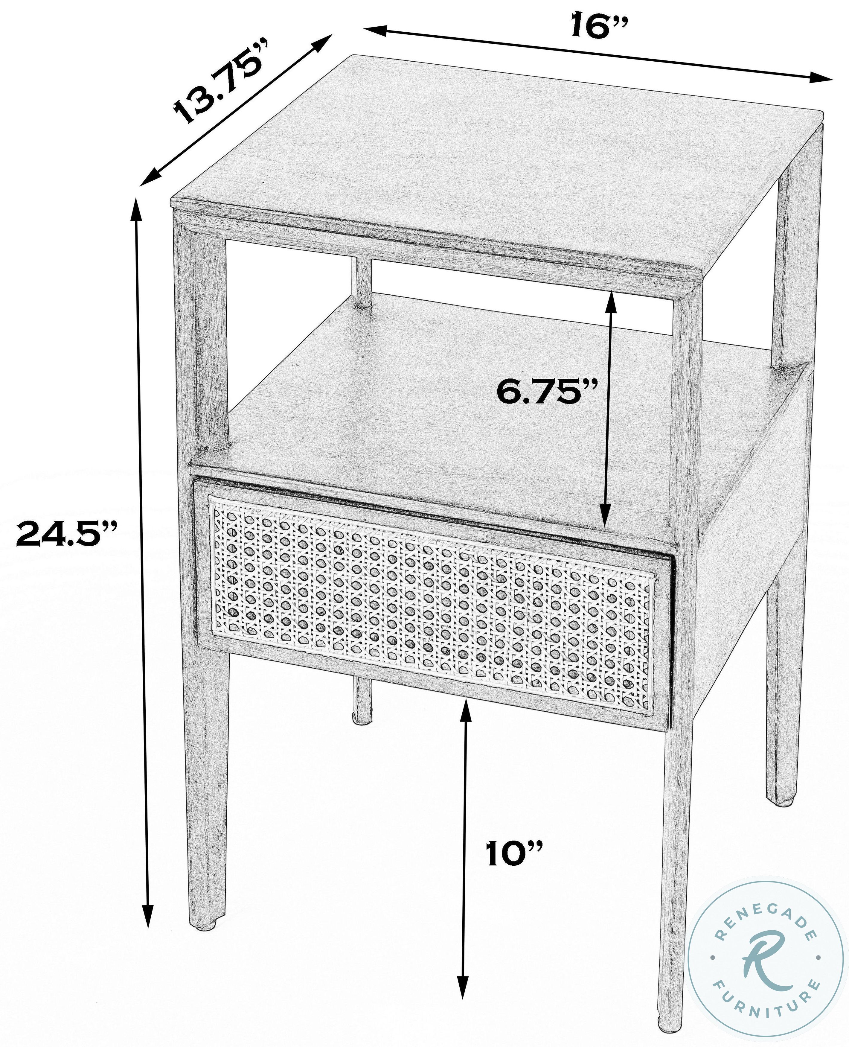 Butler Loft Vardo Distressed Multi 1 Drawer Cane Nightstand From Butler ...