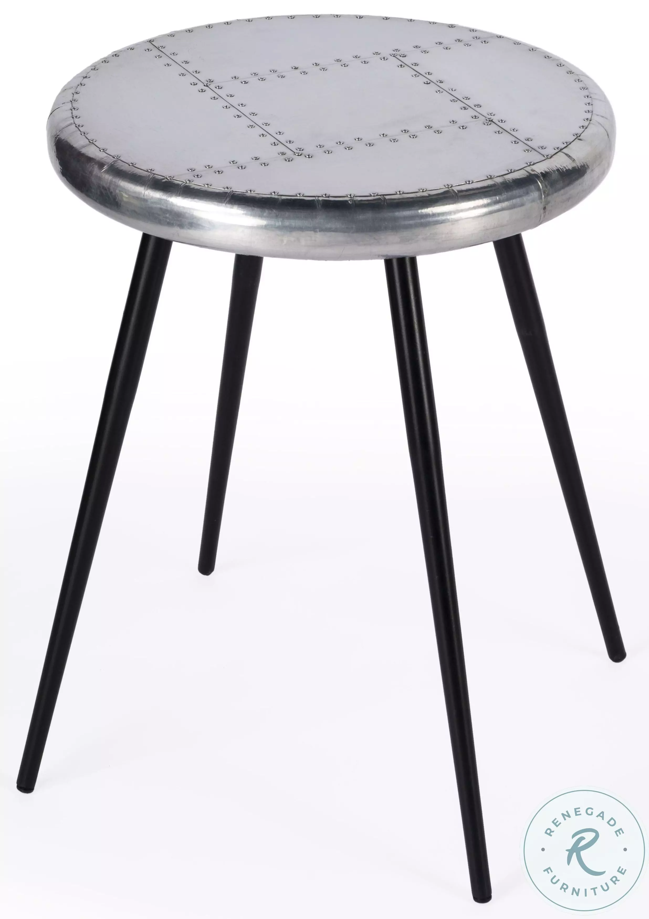 Yeager Distressed Silver Metal Aviator Accent Table From Butler ...