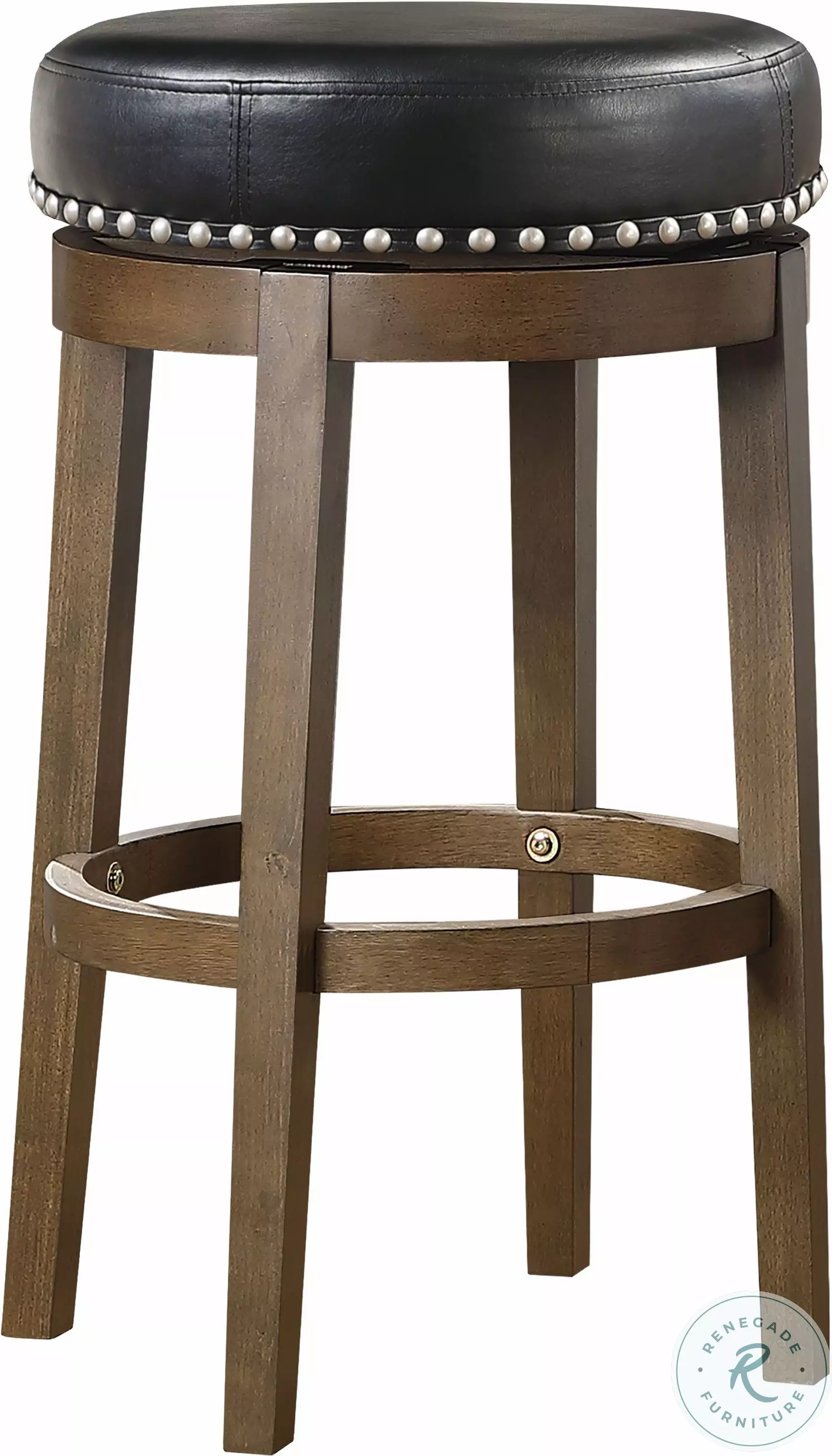 Westby Black Round Swivel Pub Height Stool Set of 2 from Homelegance ...