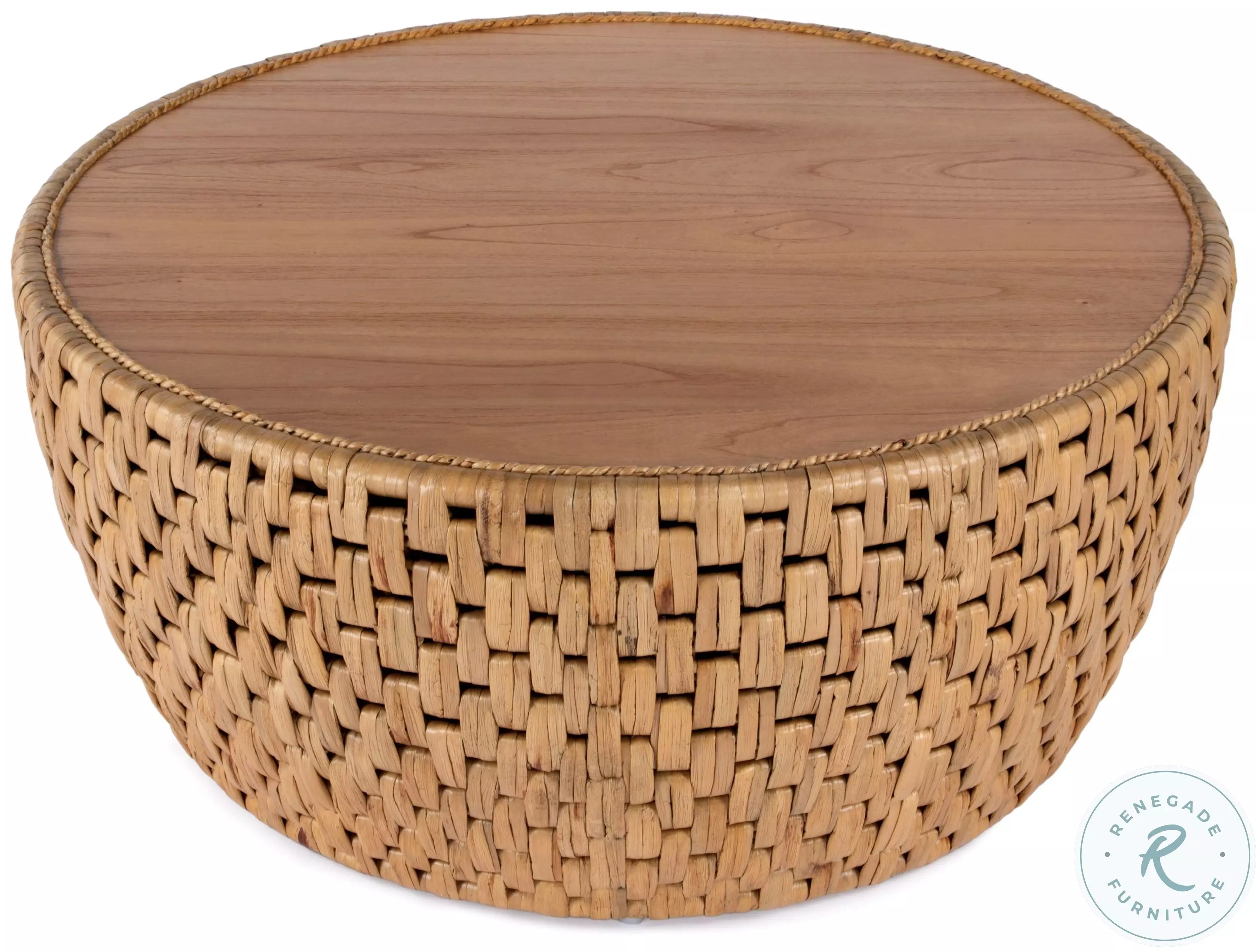 Captiva neutral Rattan Round Drum Coffee Table From Butler | Coleman ...