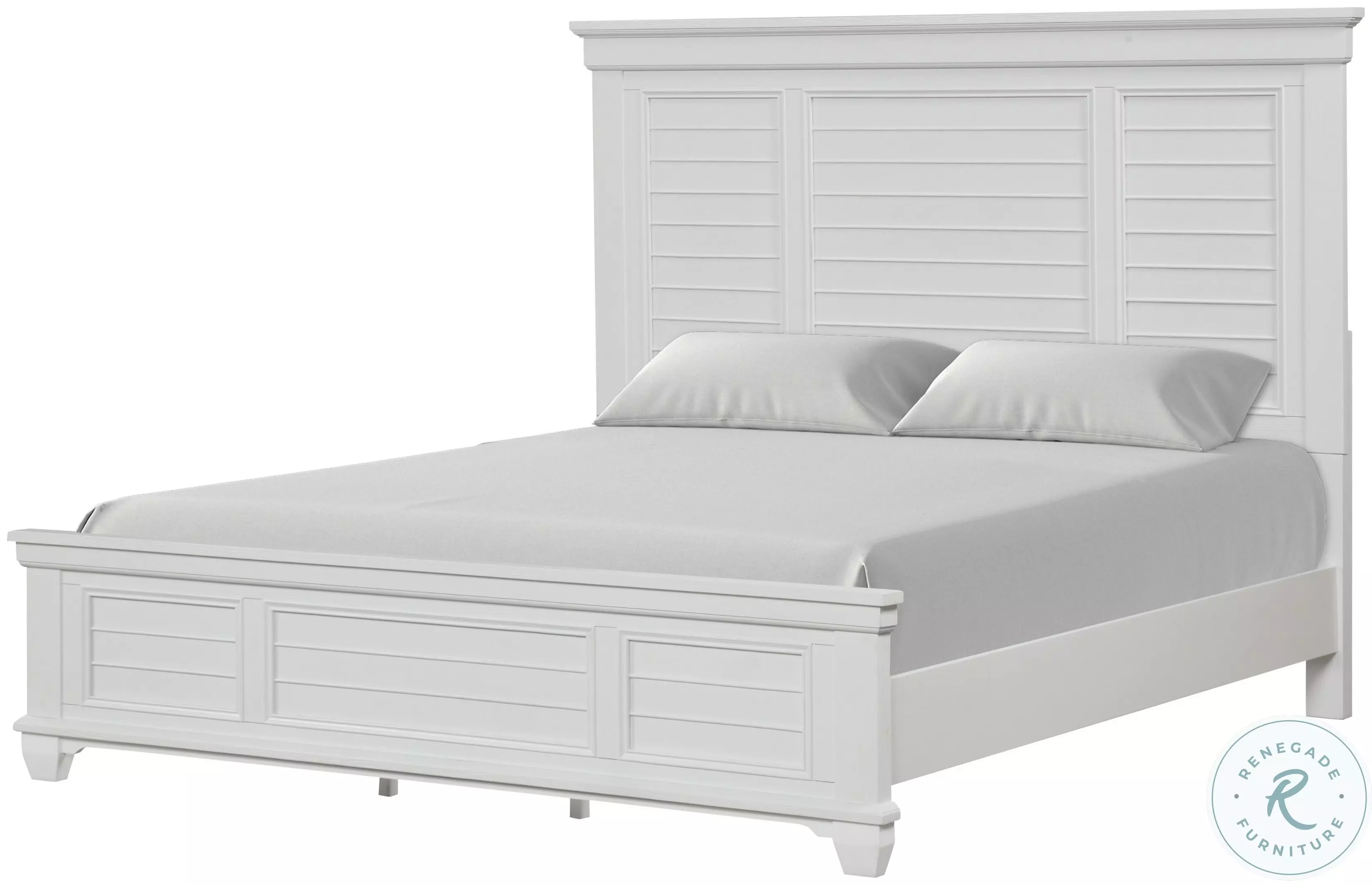 Jamestown White Queen Panel Bed From New Classic | Coleman Furniture