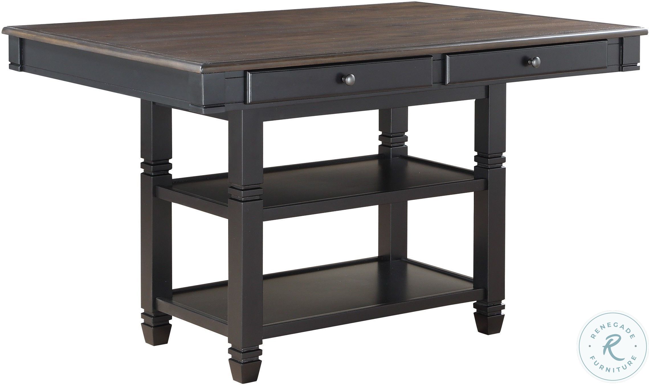 Baywater Natural And Black Counter Height Dining Table from Homelegance ...