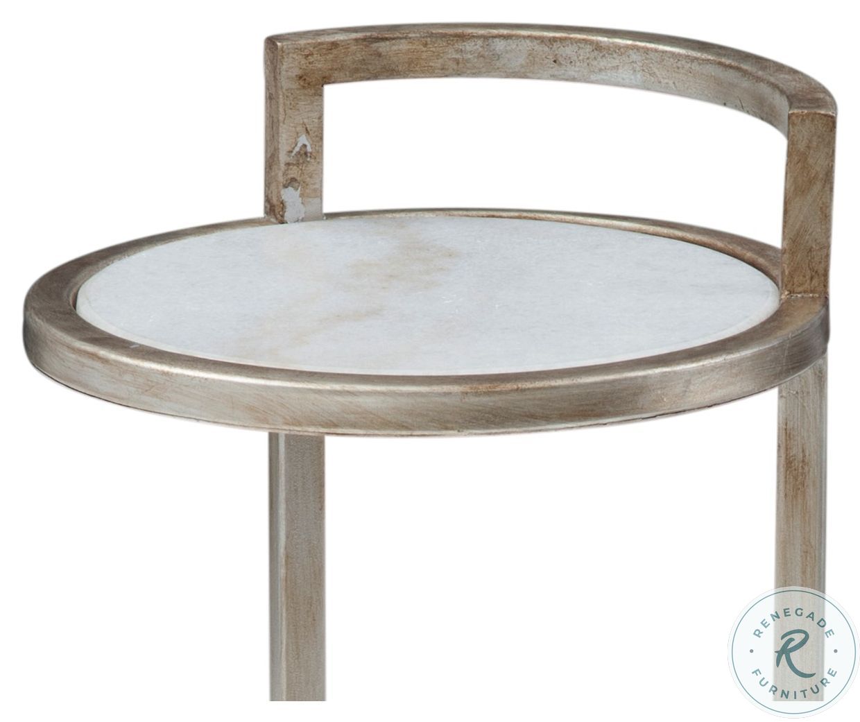 Surrey Silver Leaf and White Marble Surrey Scatter Table from Bassett ...