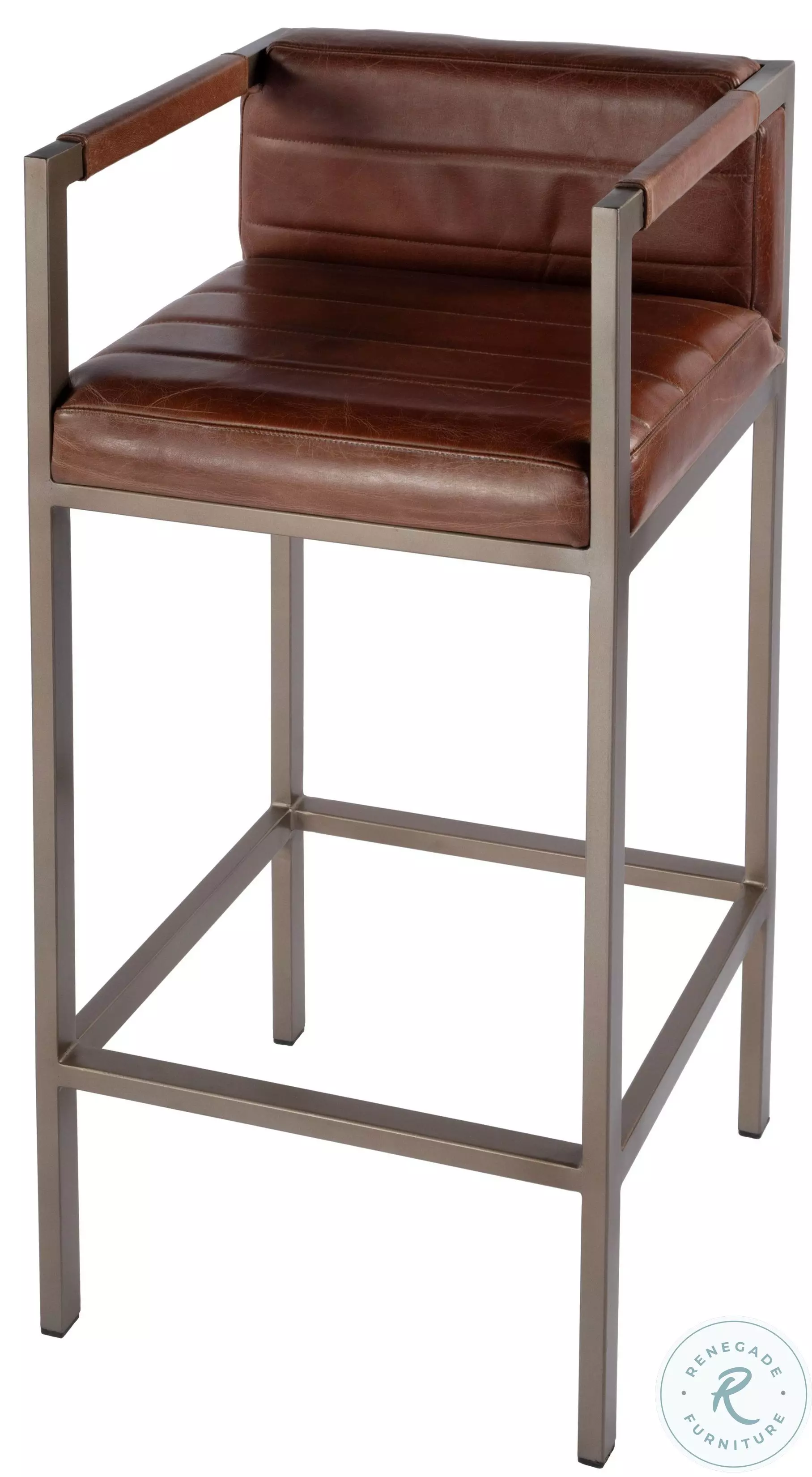 Dennis Brown Leather Bar Stool From Butler | Coleman Furniture