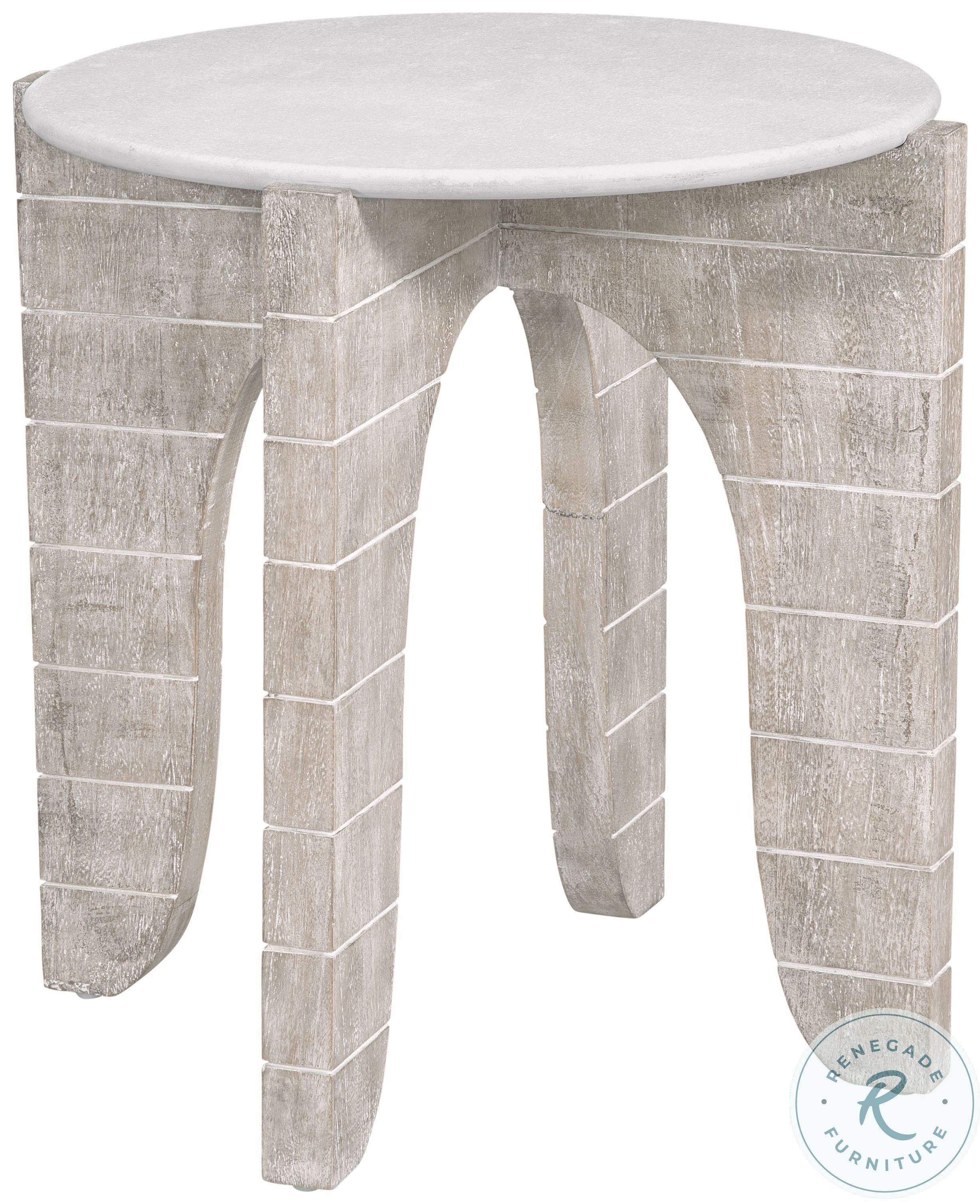 Bali Whitewash Round End Table From Bassett Mirror | Coleman Furniture