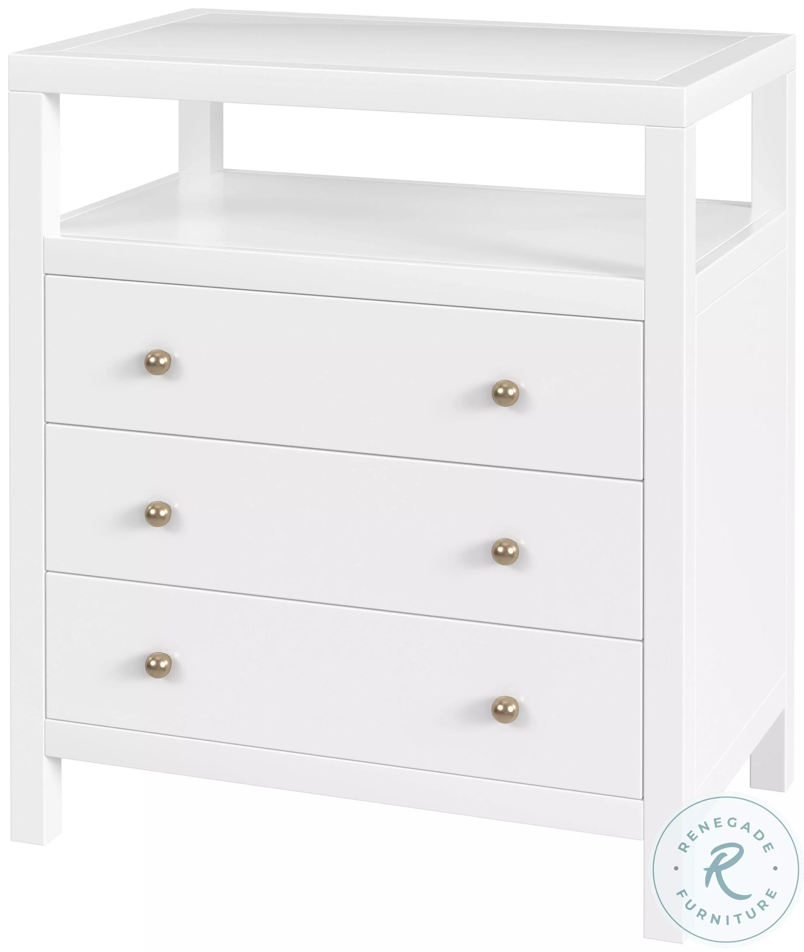 Nora Smooth White 3 Drawer Tall Nightstand From Butler | Coleman Furniture