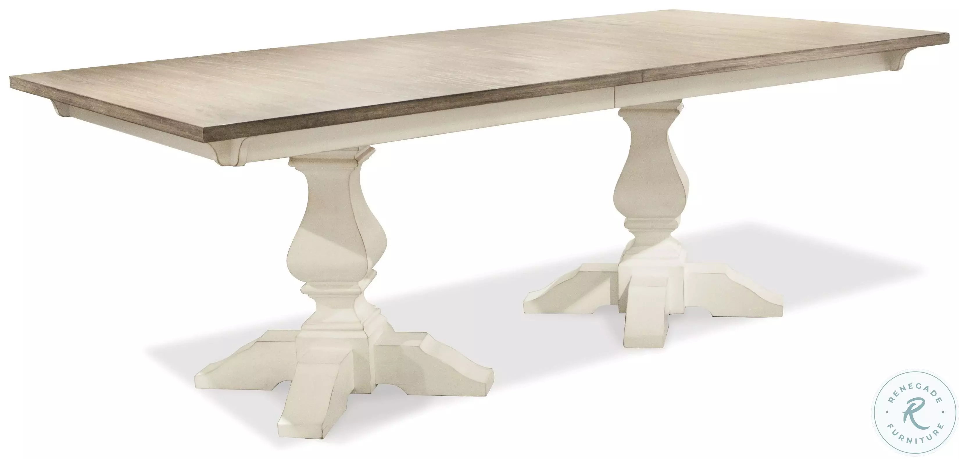 Myra Natural and Paperwhite Rectangular Extendable Dining Table From ...
