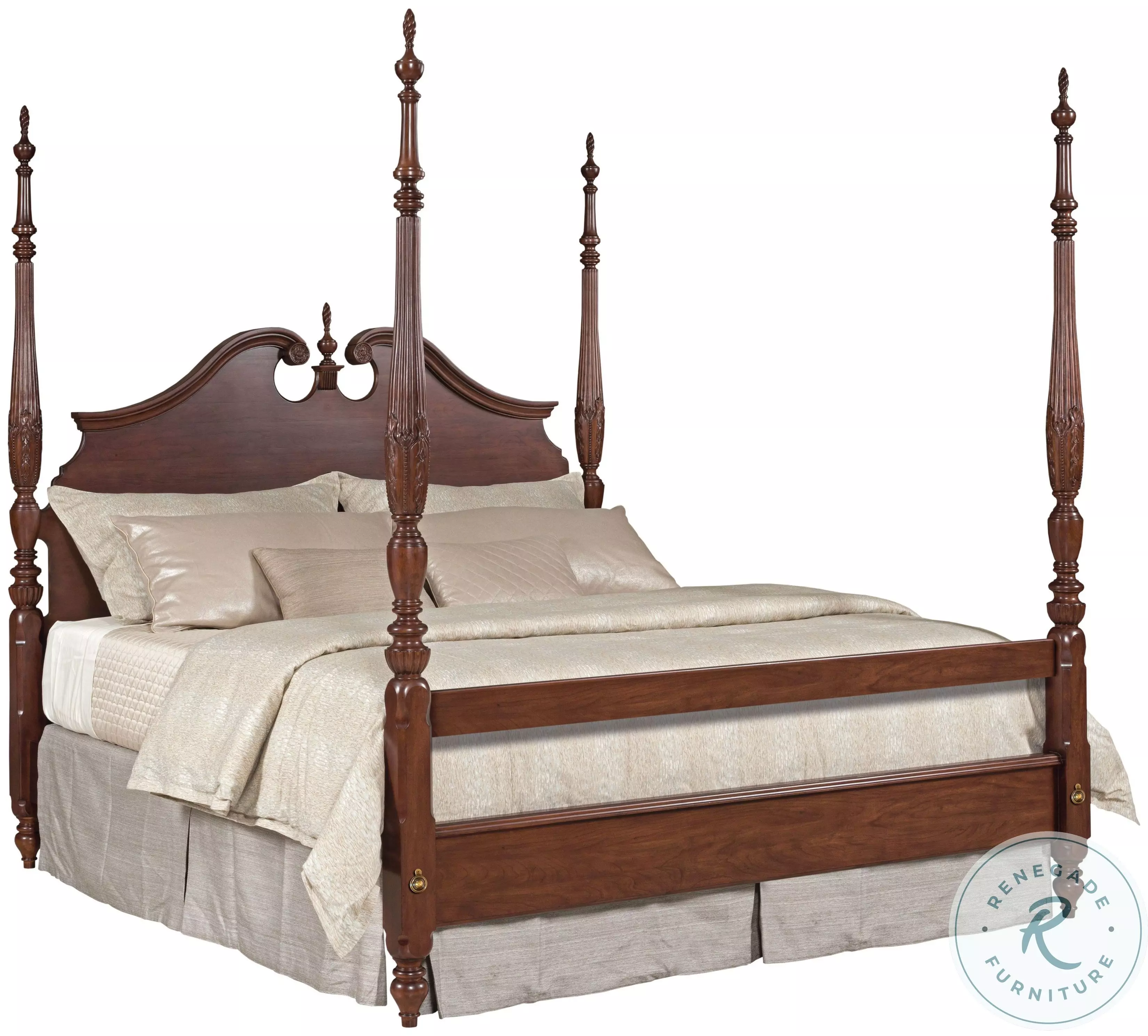 Hadleigh Rice Carved Queen Poster Bed from Kincaid Furniture | Coleman ...
