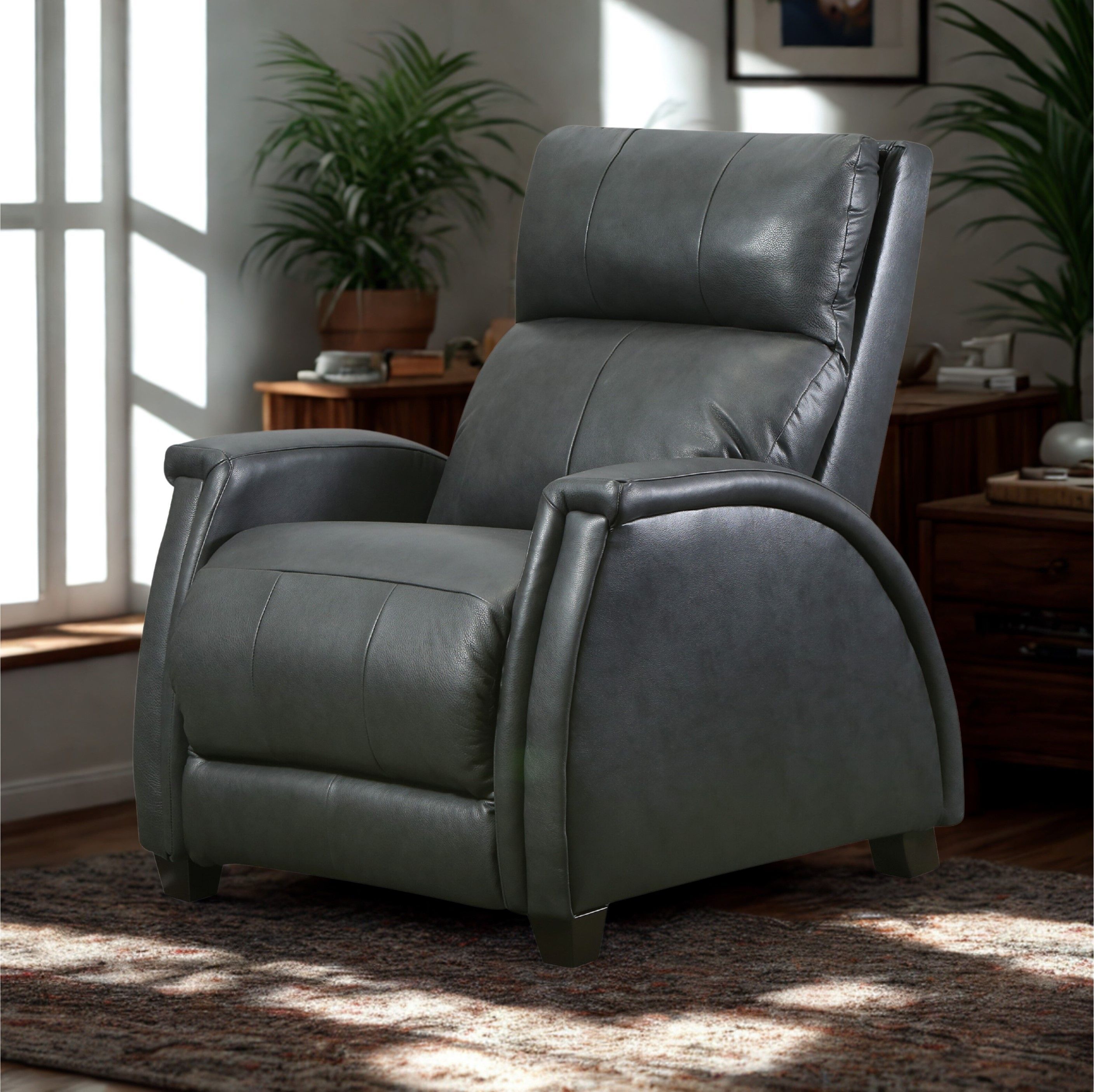 Venus Slate Leather Zero Gravity Power Recliner and Massage From ...