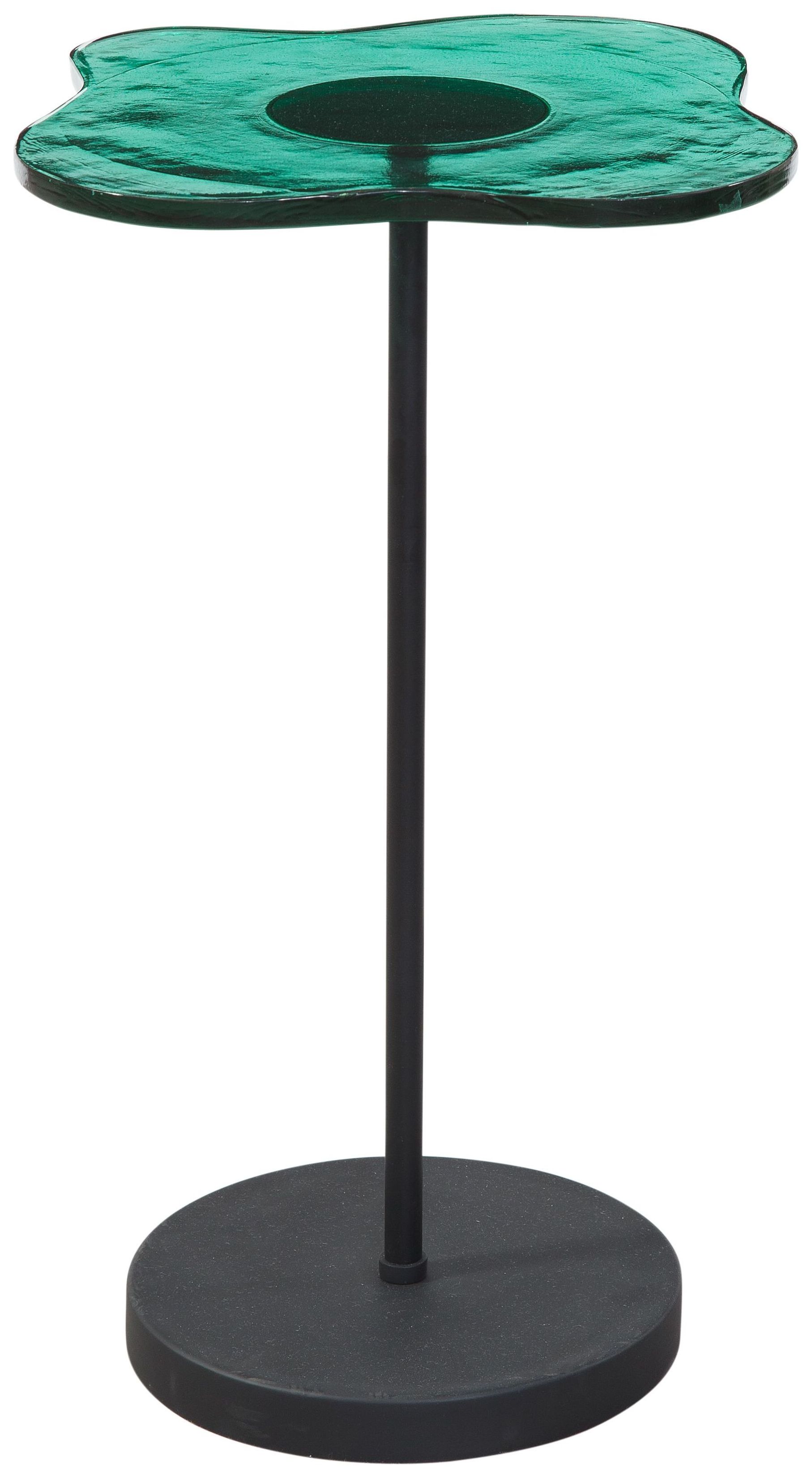 Elijah Matte Black and Green Free Form Glass Top Accent Table From ...