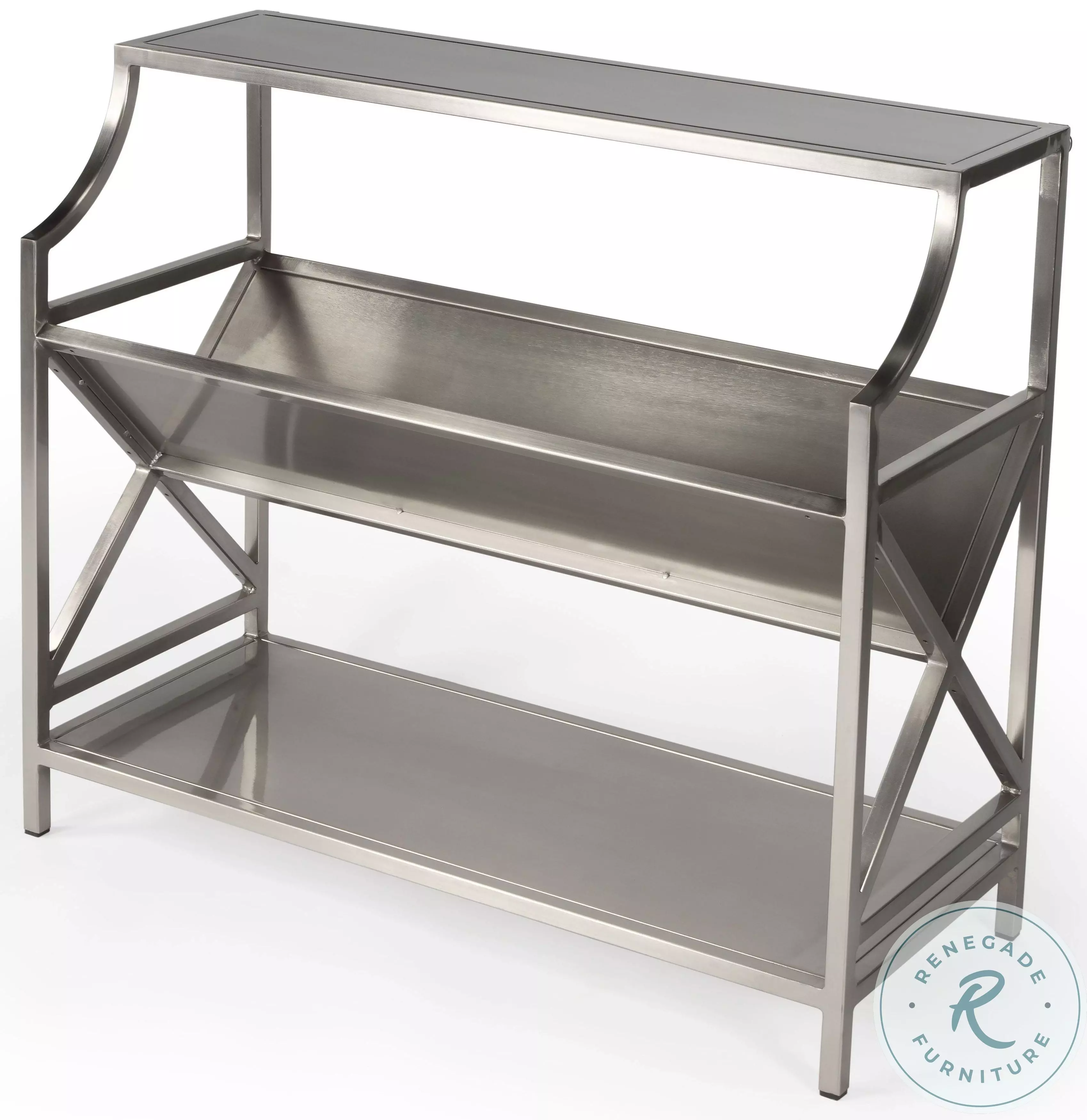 Keats Nickel Plated Library Bookcase From Butler | Coleman Furniture