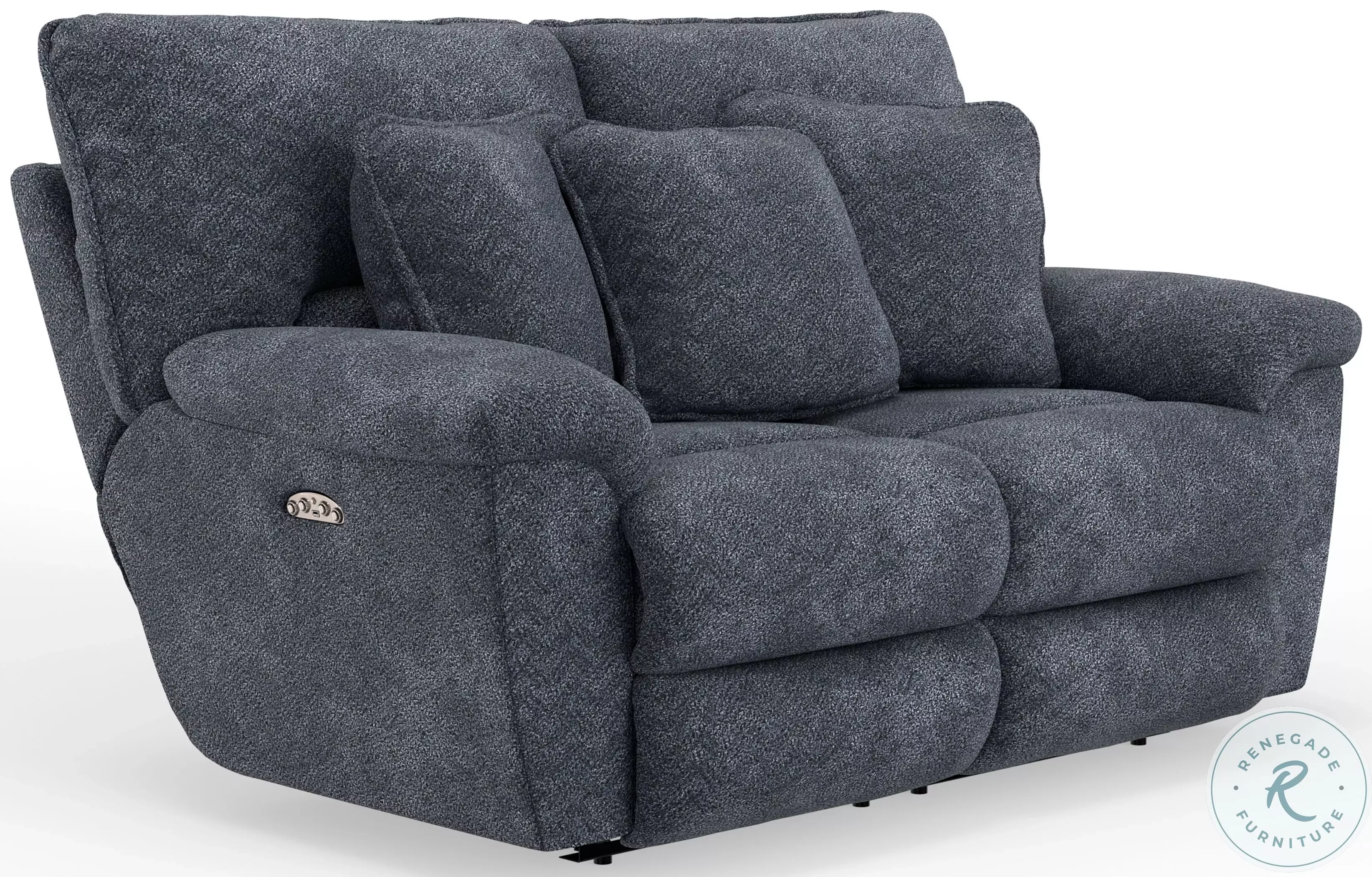 Paxon Smoke Power Reclining Loveseat with Power Adjustable Headrest ...