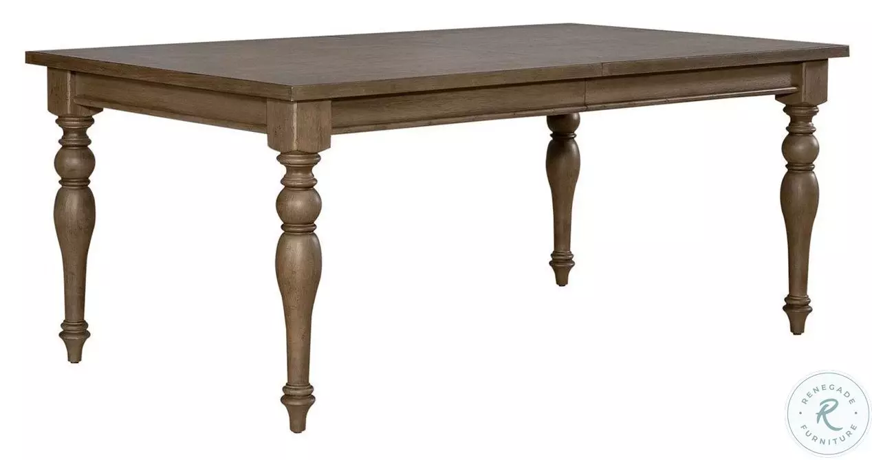 Americana Farmhouse Dusty Taupe Rectangular Leg Extendable Dining Table From Liberty | Coleman ...
