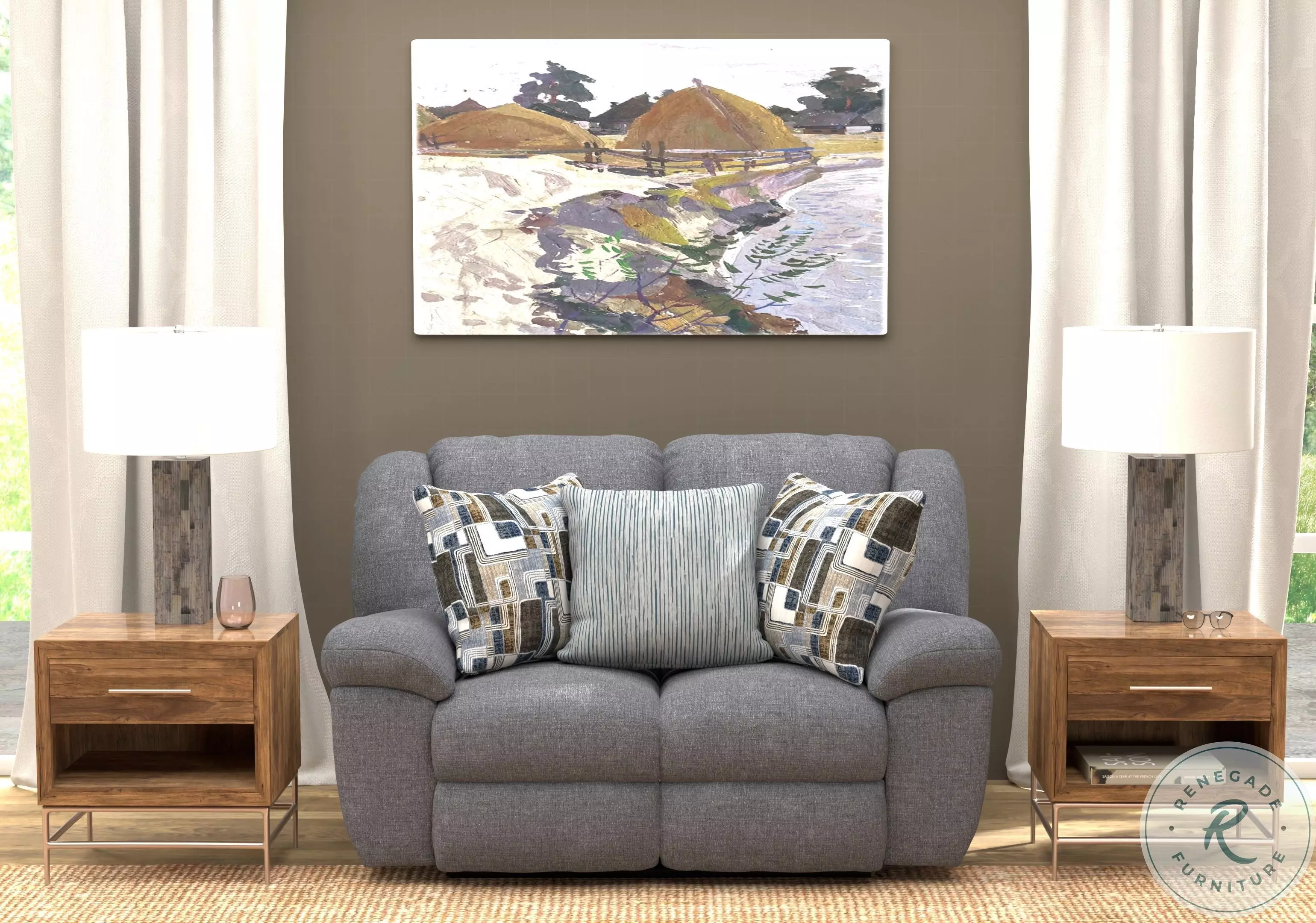 Trifecta Smoke Power Reclining Loveseat From Catnapper | Coleman Furniture