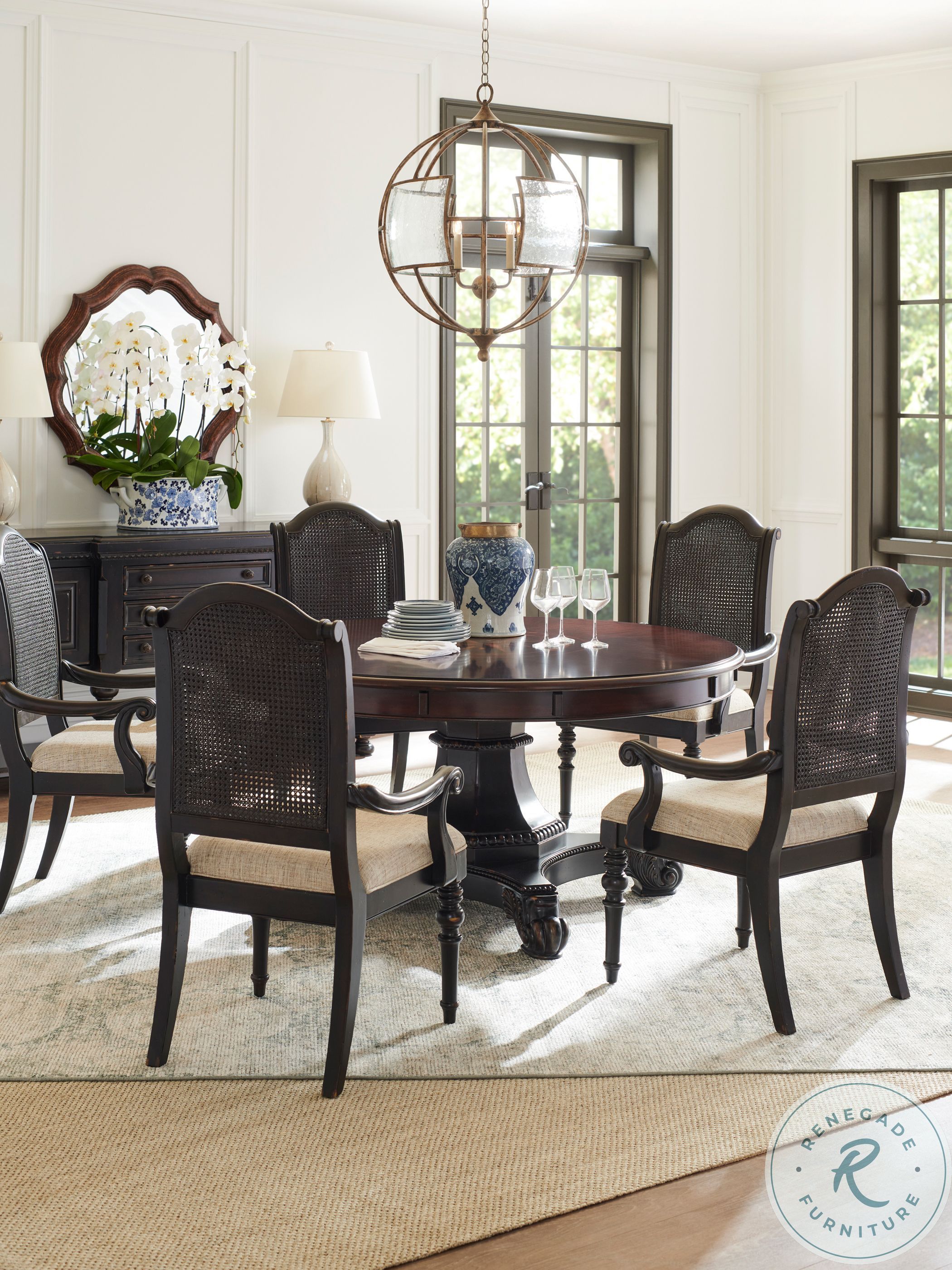Kingstown Burnished Brown Cassis Bonaire Round Extendable Dining Table ...