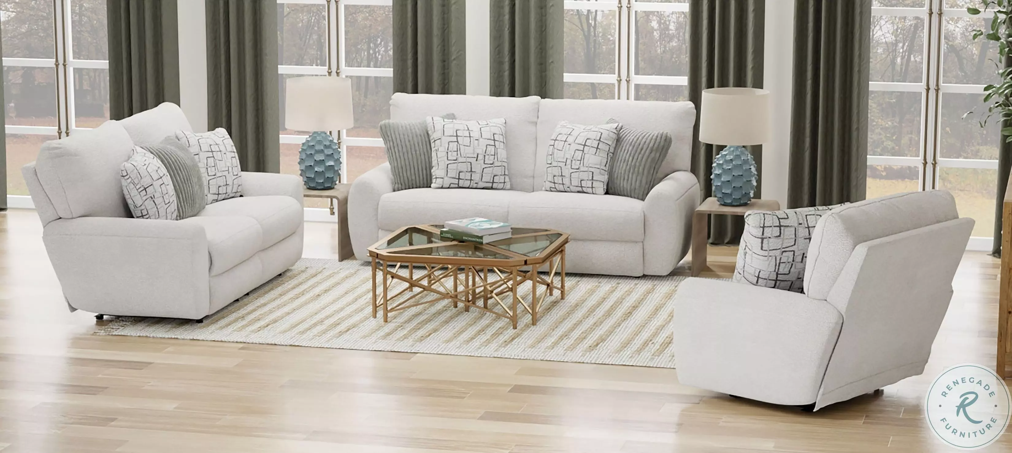 Maxwell Cream Deep Seat Power Reclining Living Room Set from Catnapper ...