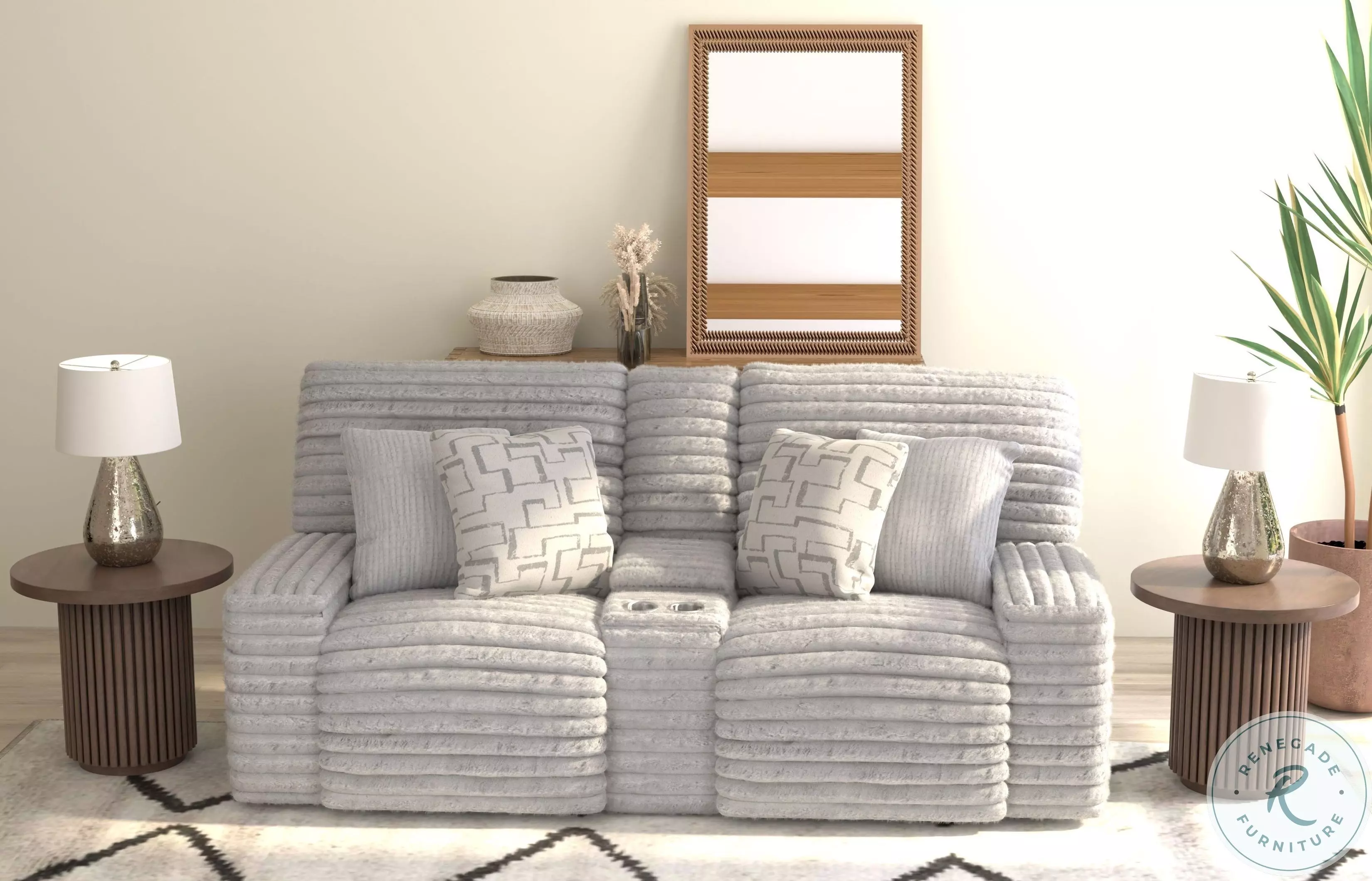 Lynx Moonstruck Zero Gravity Power Reclining Console Loveseat From Home ...