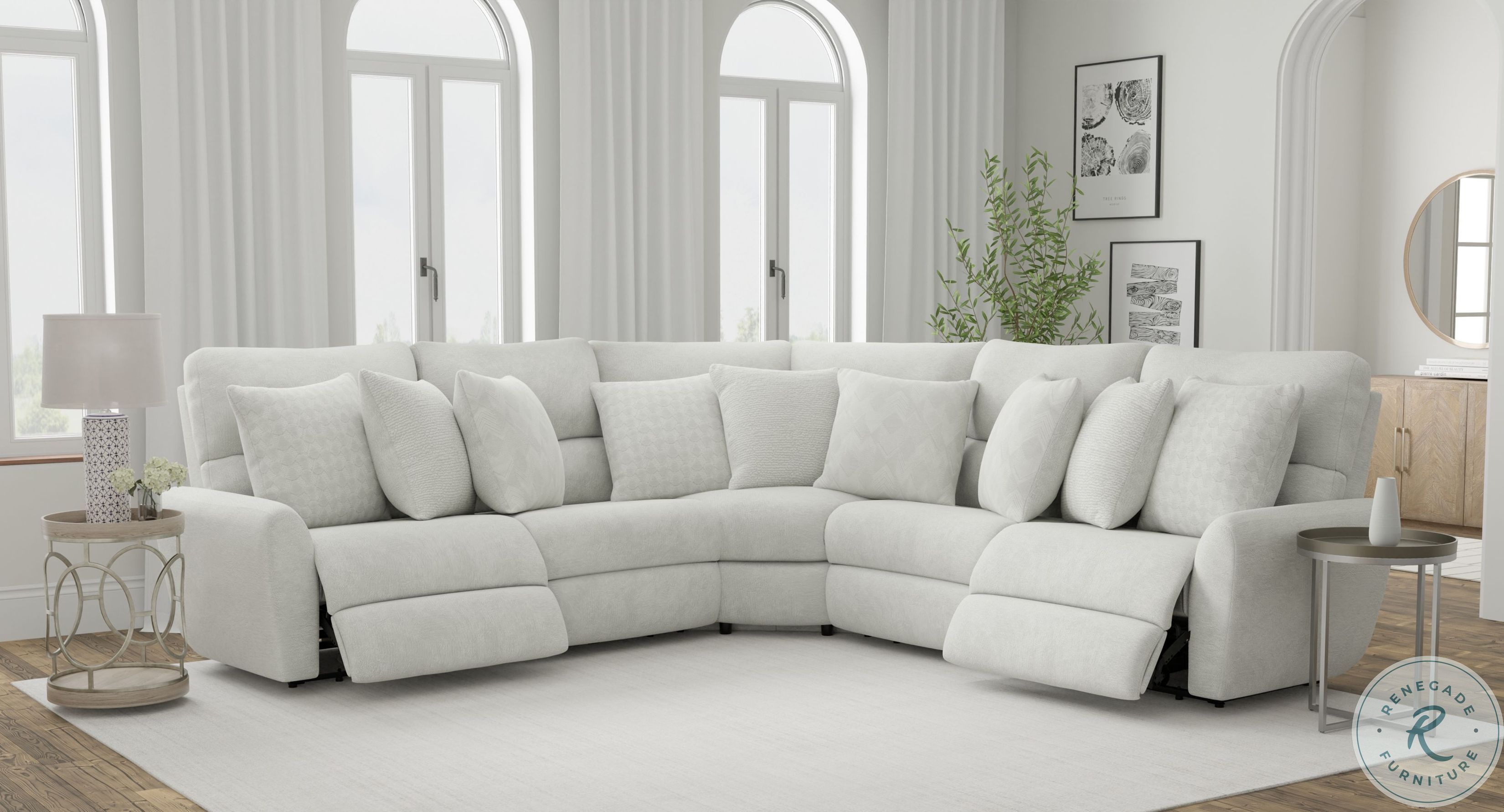 Majesty White Power Reclining Sectional from Catnapper | Coleman Furniture