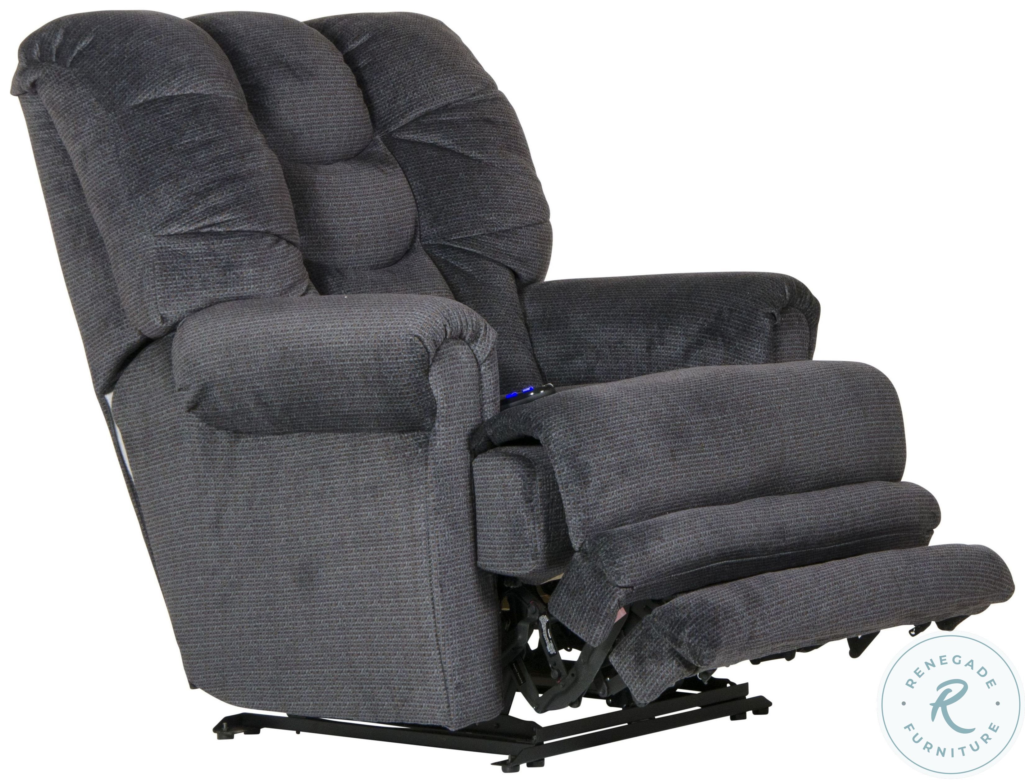 Catnapper Malone Ink Lay Flat Power Recliner with Extended Ottoman