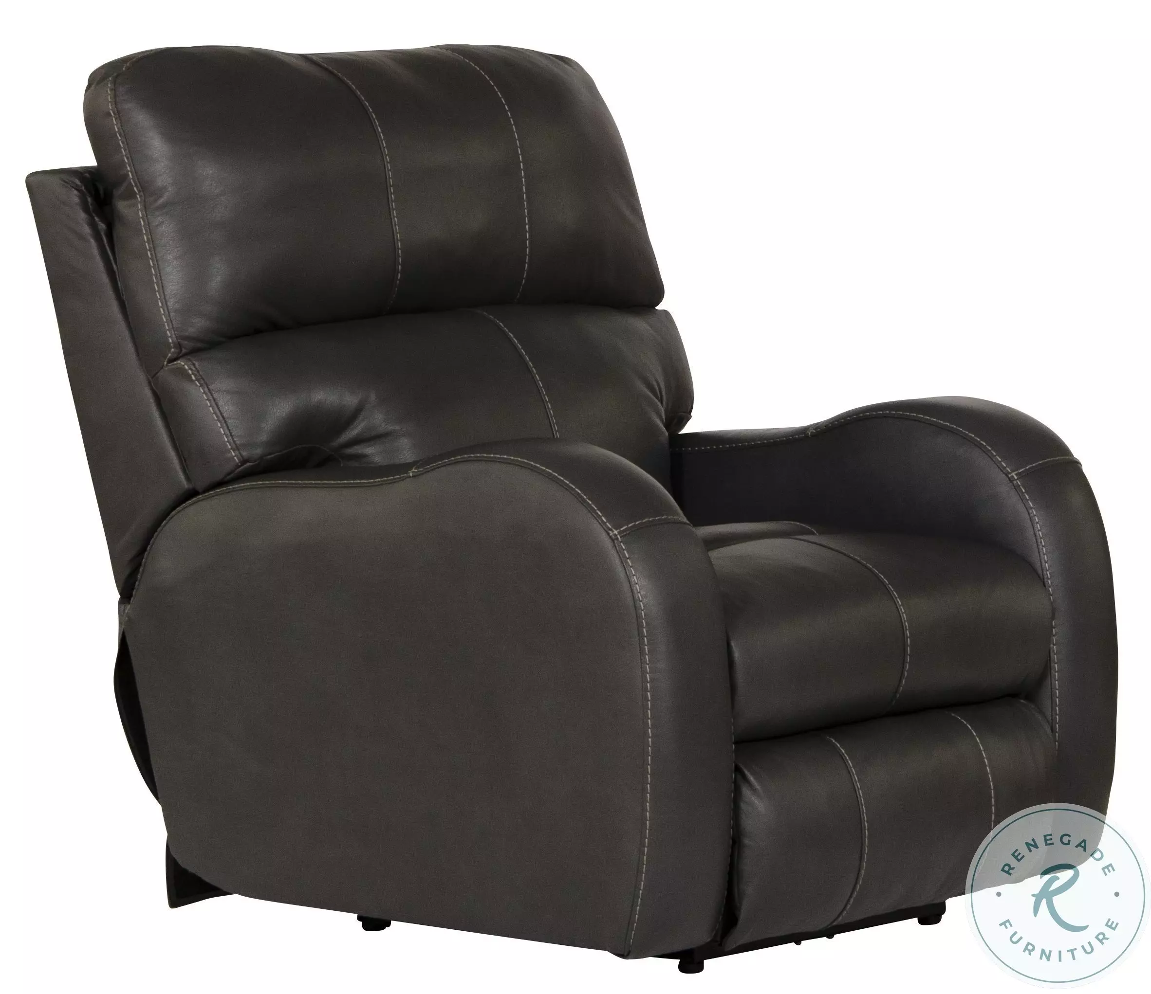 Angelo Gunmetal Lay Flat Power Recliner with Power Headrest From ...